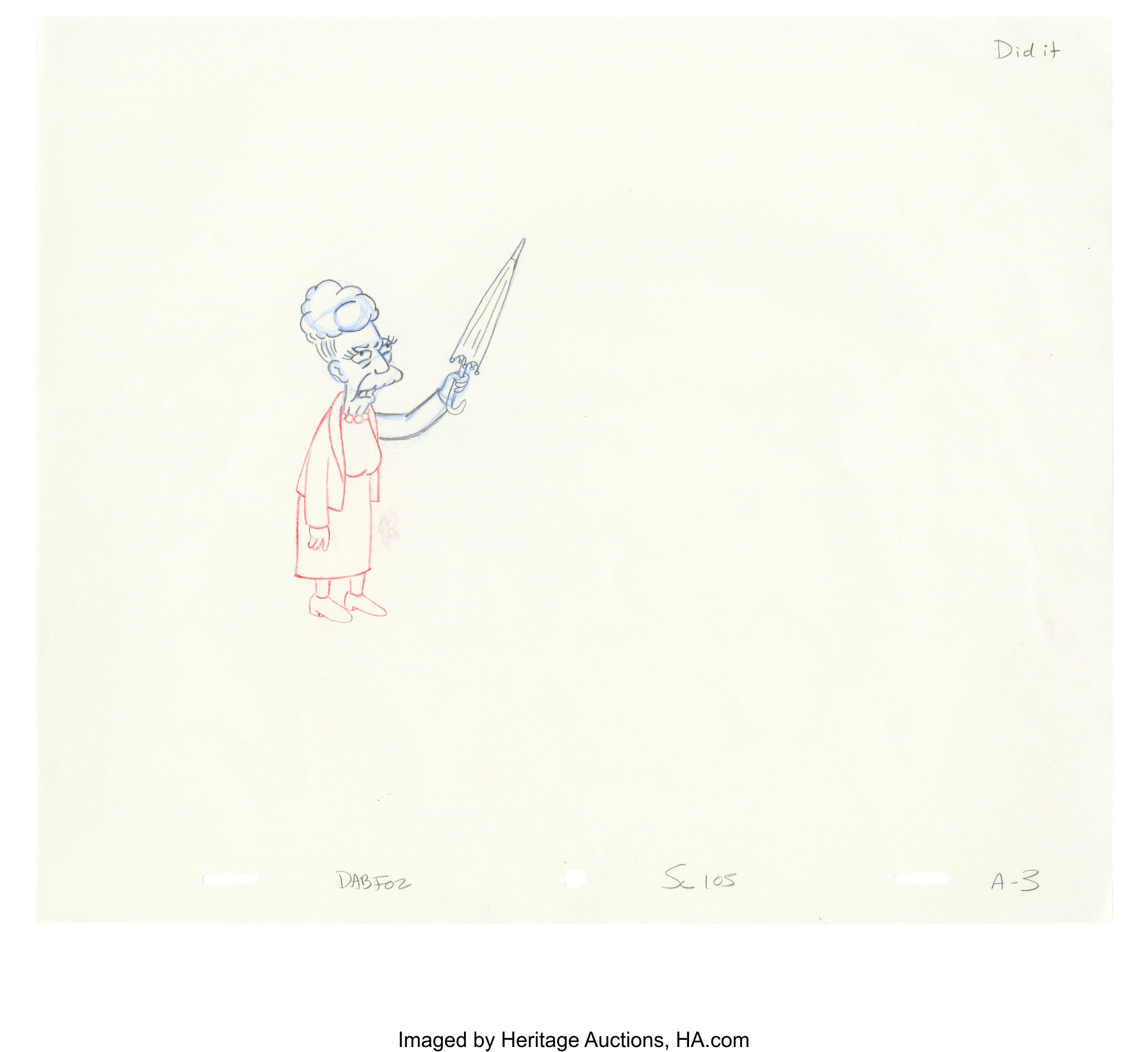 The Simpsons - "Marge Simpson, Agnes Skinner, Jasper Beardly, | Lot ...