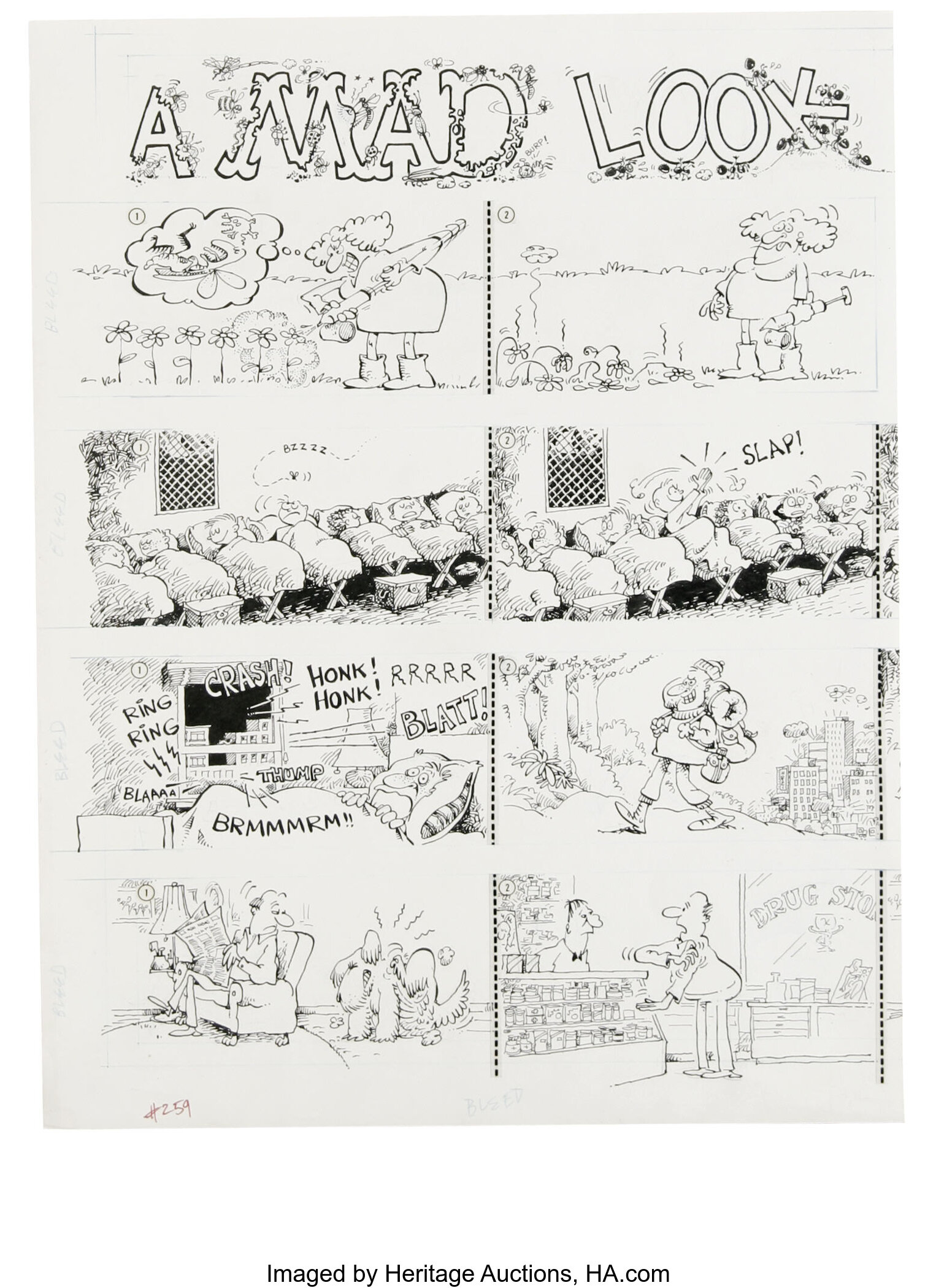 Sergio Aragones - Mad #259 Complete 3-page Story "A Mad Look at | Lot ...