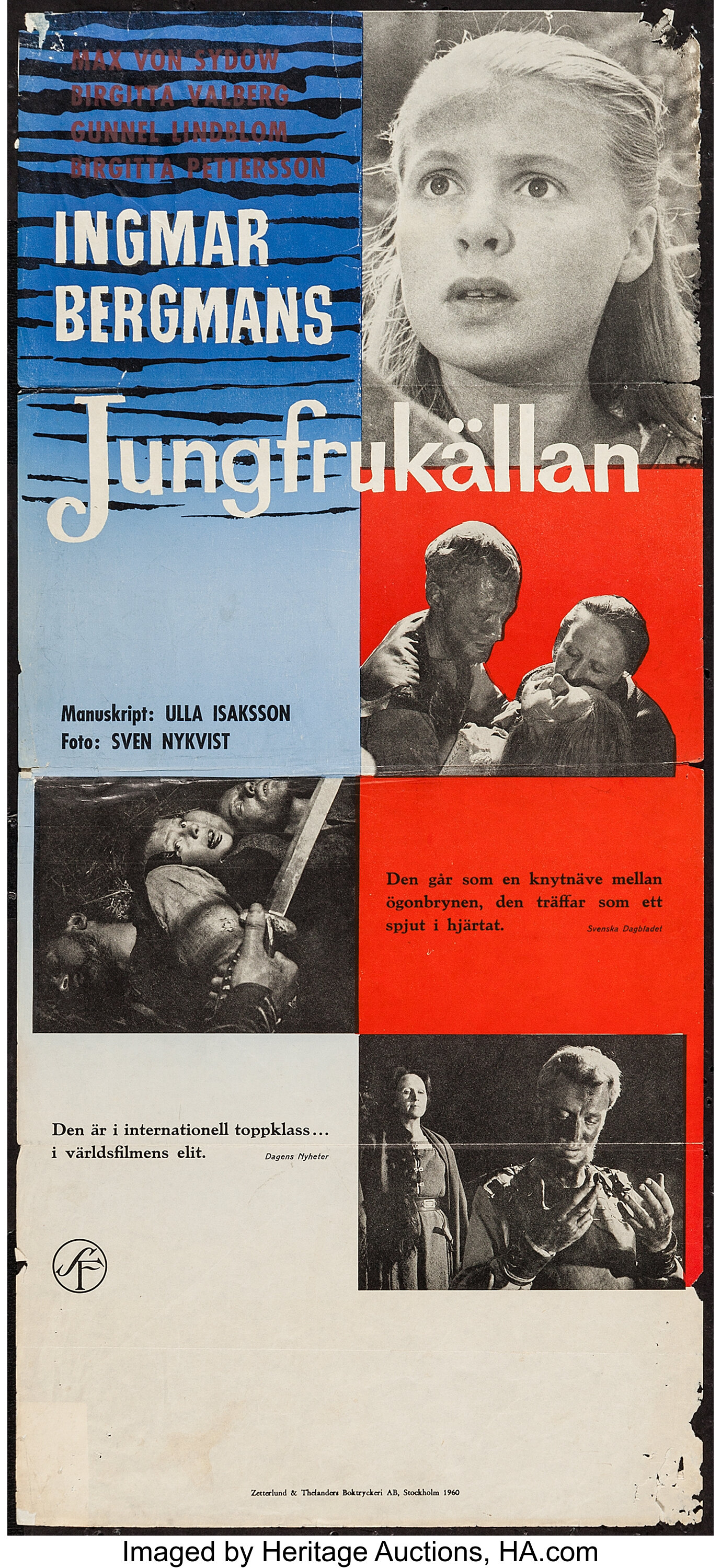 The Virgin Spring (Svensk Filmindustri, 1960). Swedish Poster | Lot ...