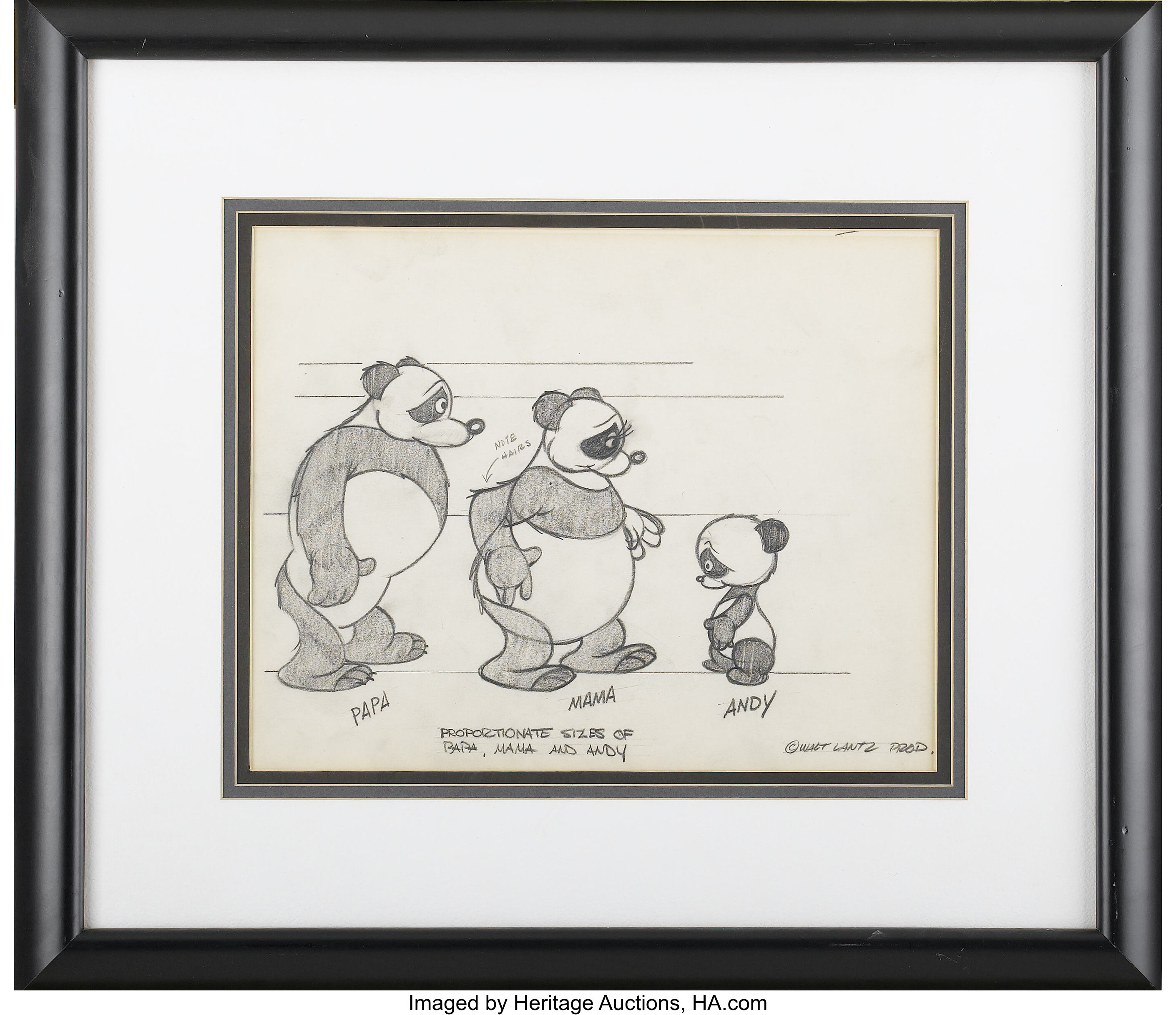 Papa, Mama, and Andy Panda Model Sheet Original Art (Walter Lantz | Lot ...