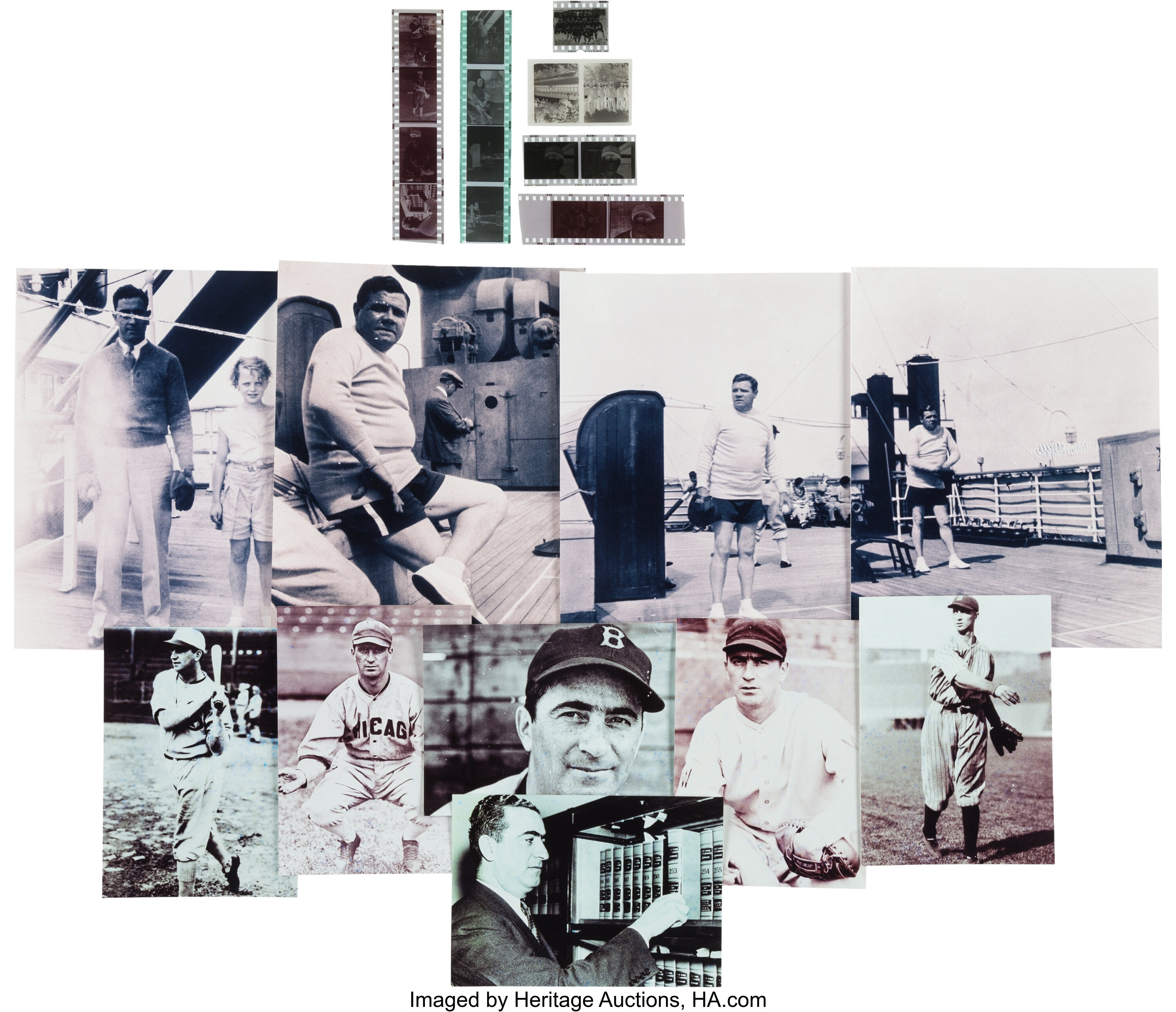 1930's-40's Moe Berg & Babe Ruth Film Negatives Including 1934 Tour ...