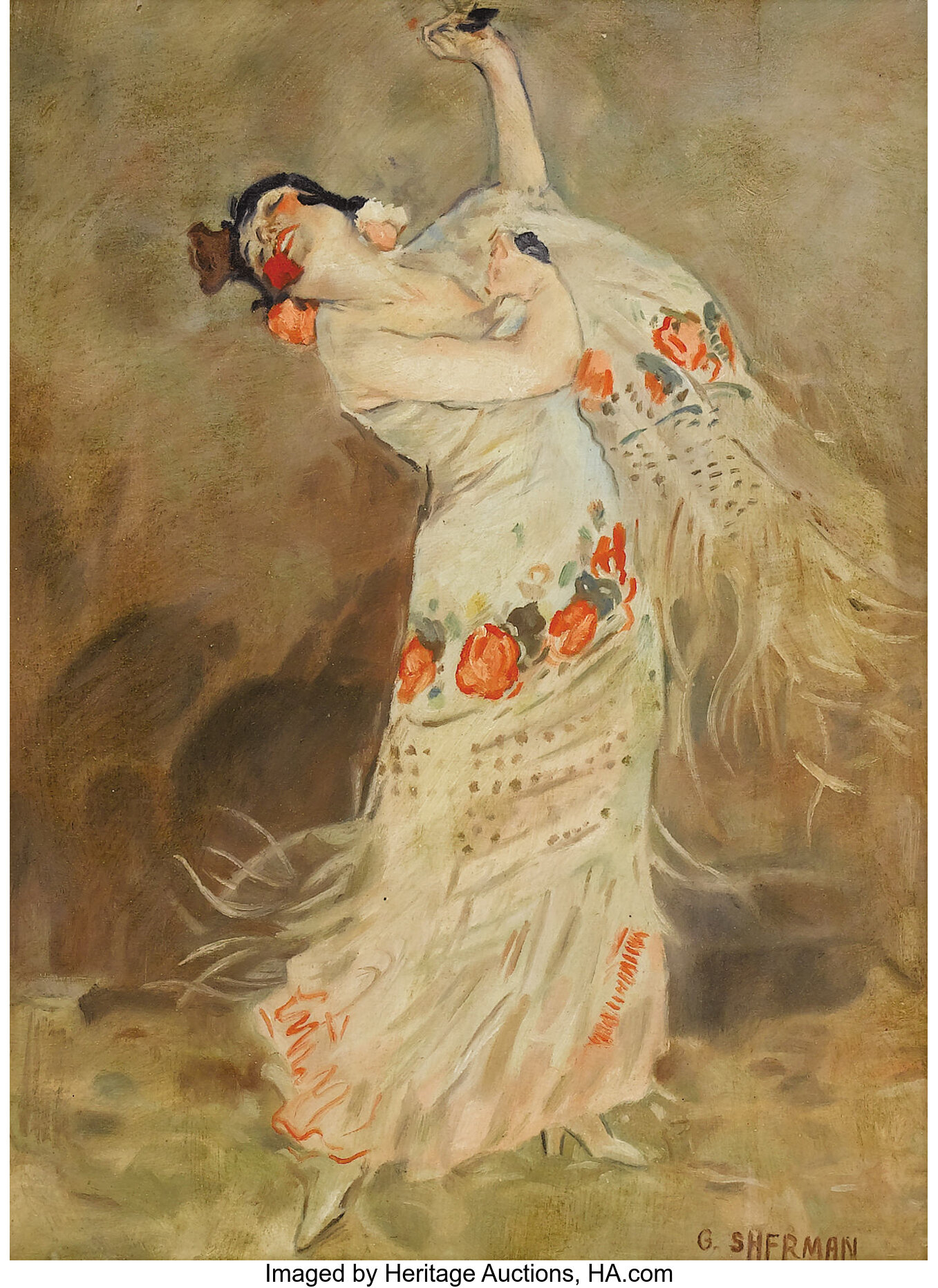 GAIL SHERMAN CORBETT (American 1871-1952). Flamenco Dancer. Oil on ...