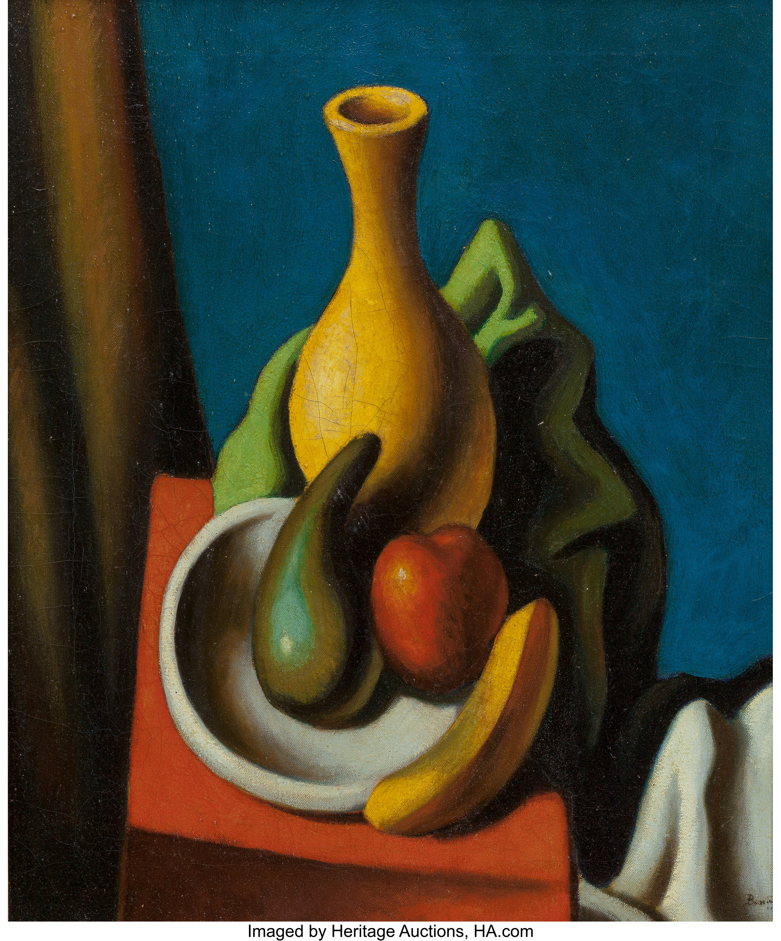 THOMAS HART BENTON (American, 1889-1975). Still Life with Vase and ...