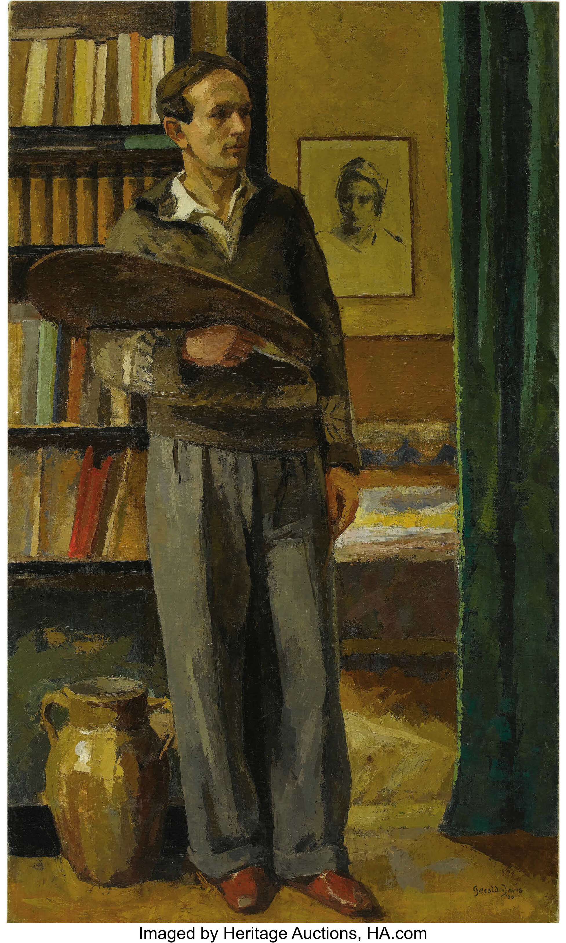 GERALD VIVIAN DAVIS (American 1899-1987) Portrait of the Artist, | Lot ...