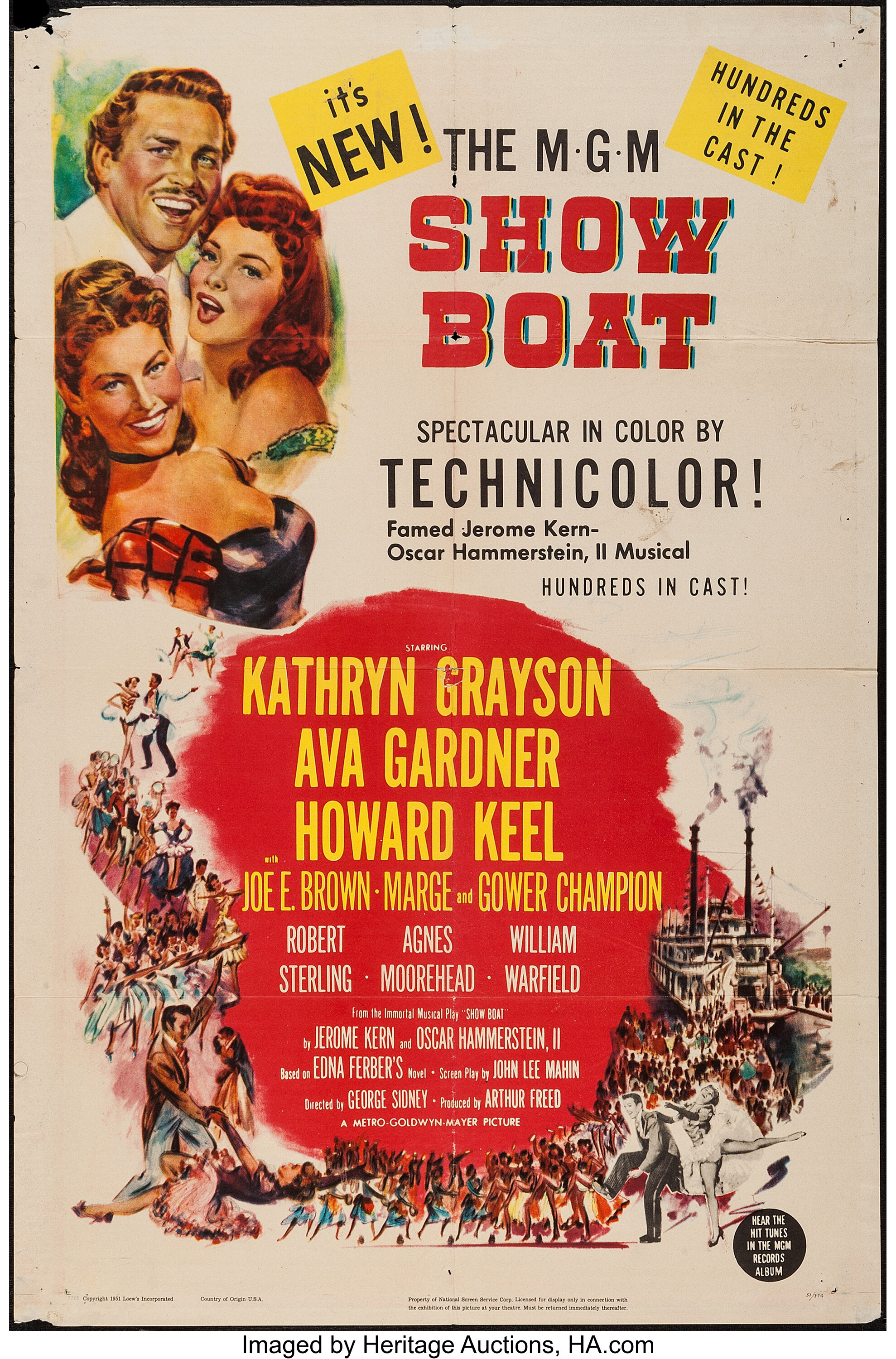 Show Boat (MGM, 1951). One Sheet (27" X 41"). Musical.. ... Movie | Lot ...