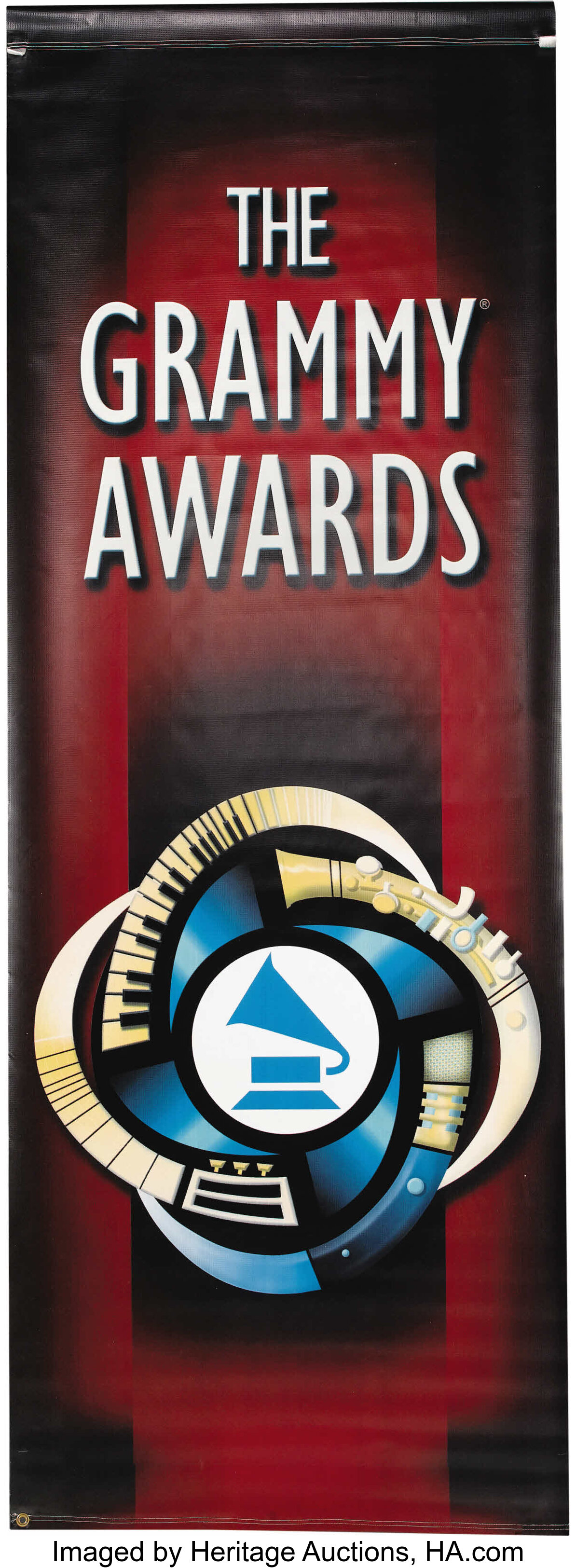 Banner from 2000 Grammy Awards. A 96" x 35" banner, displayed at | Lot ...