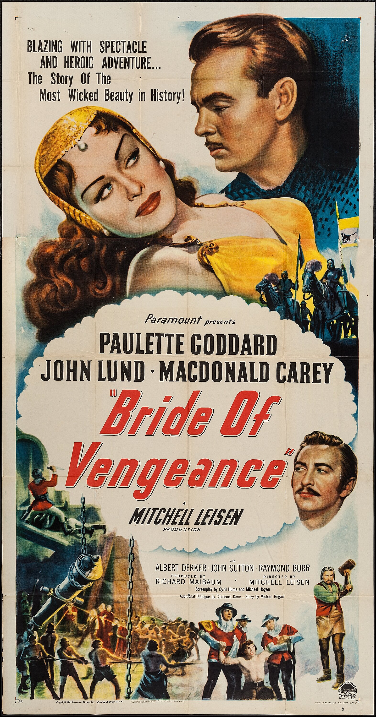Bride of Vengeance (Paramount, 1949). Three Sheet (41" X 79"). | Lot ...