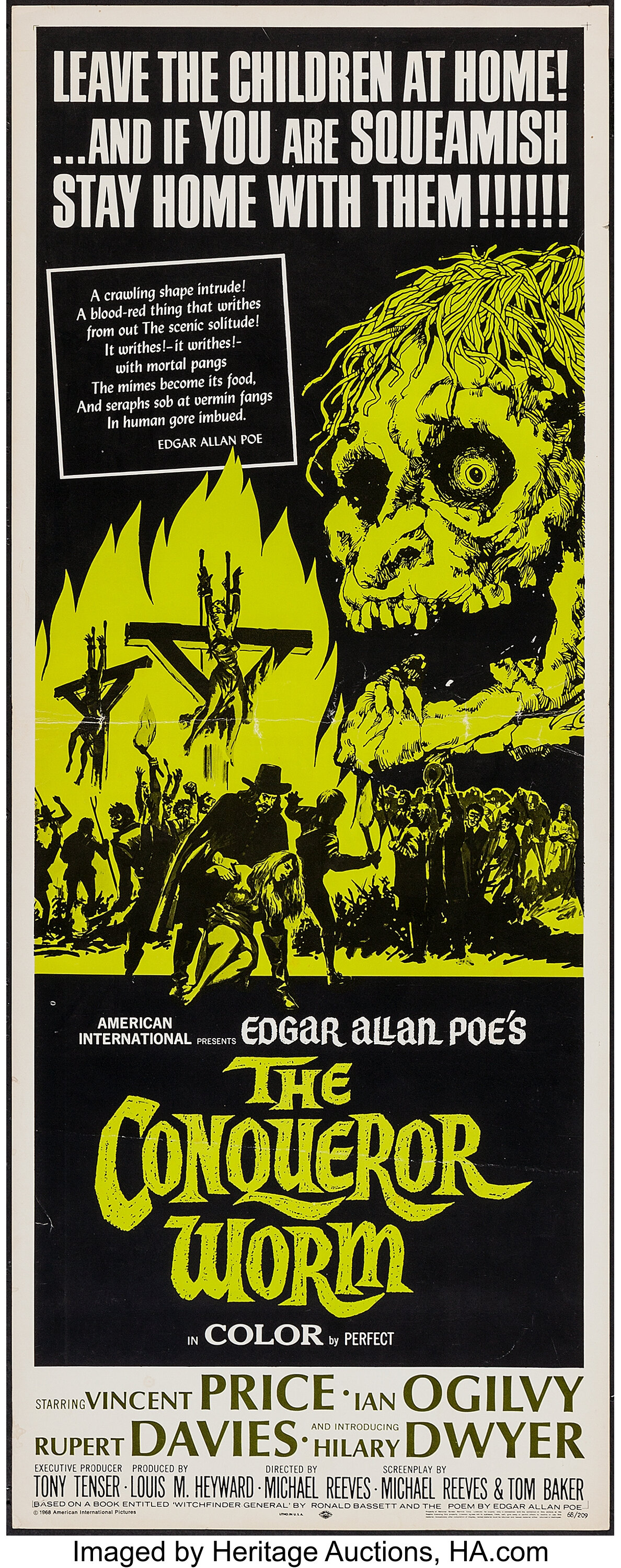 The Conqueror Worm (American International, 1968). Insert (14" X | Lot ...