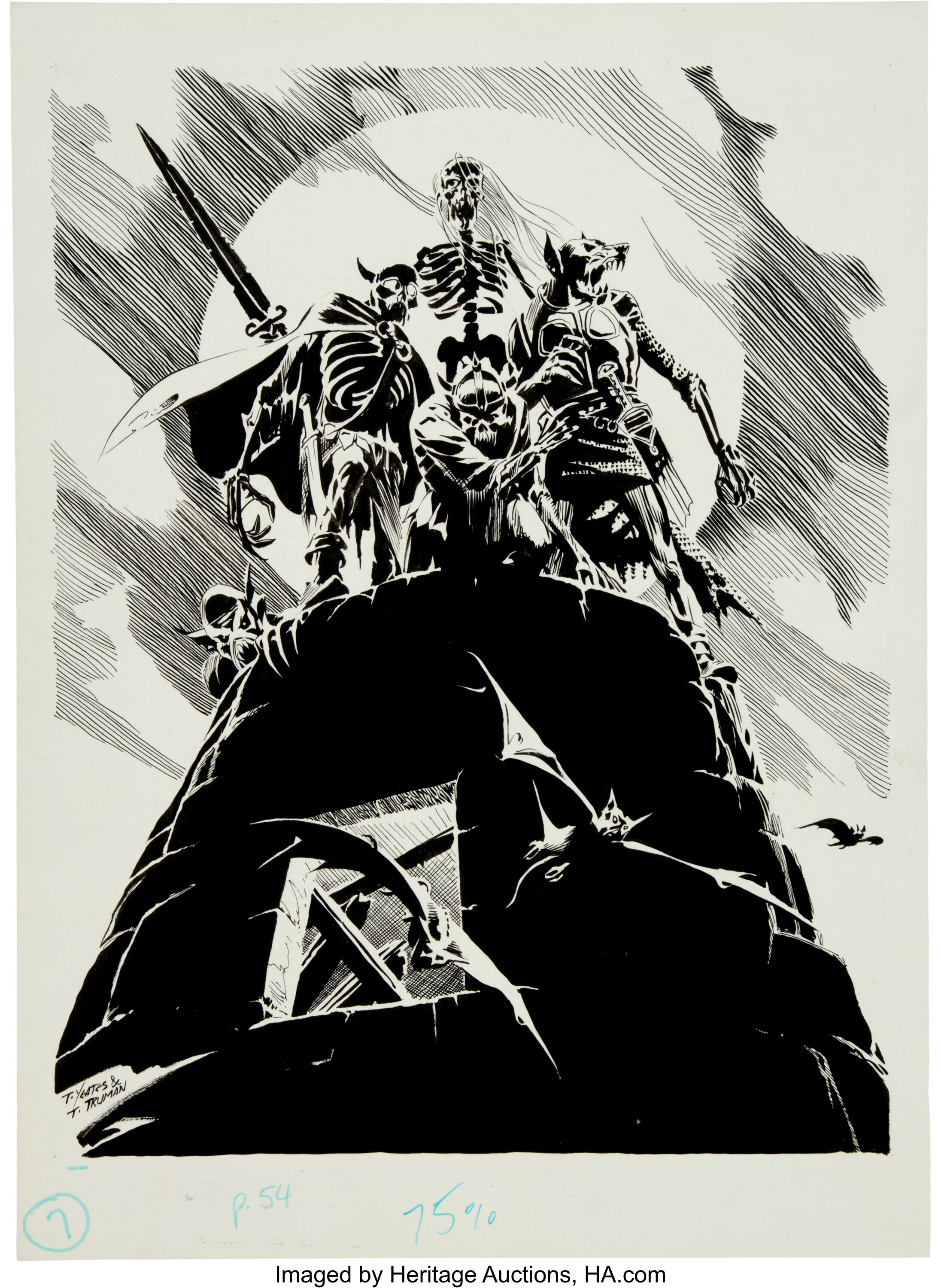 Tom Yeates and Tim Truman Zombie Warriors Illustration Original Art ...
