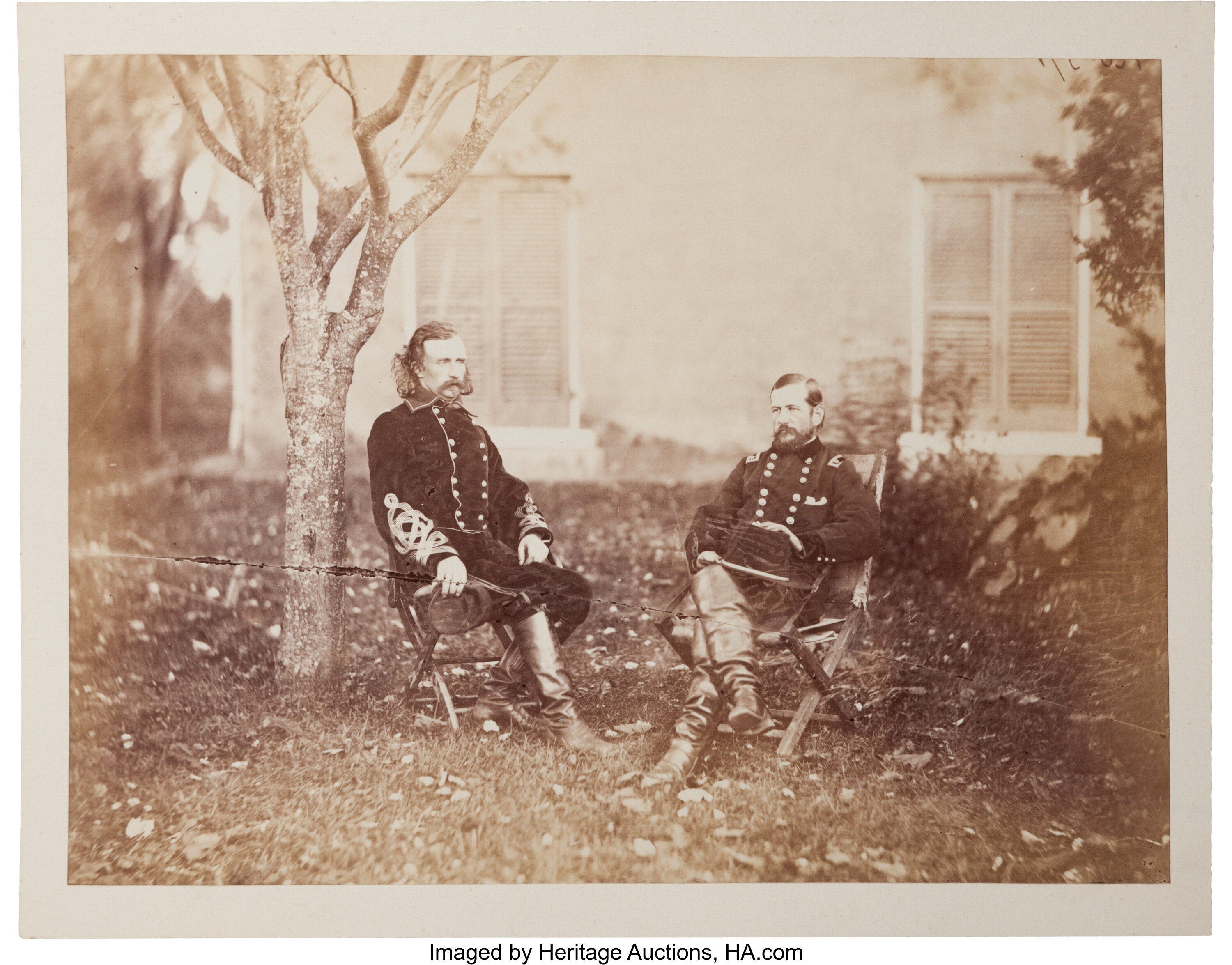 Union Cavalry Generals George A. Custer and Alfred Pleasonton | Lot ...