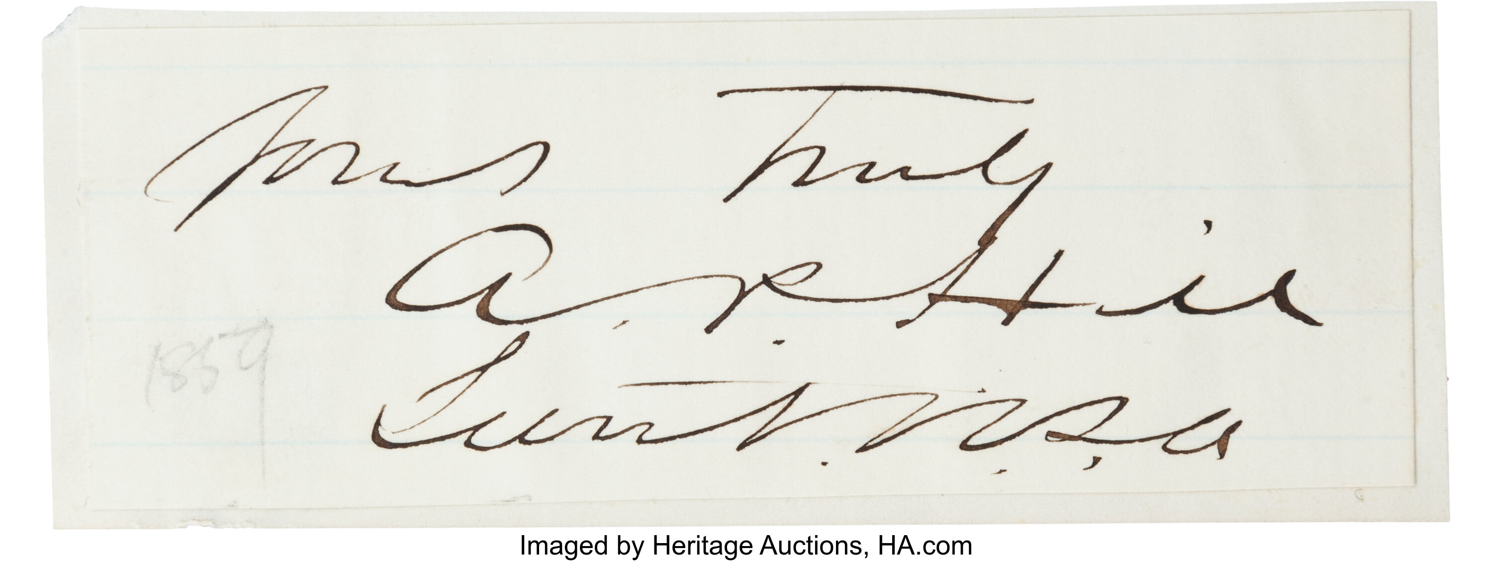 Confederate General Ambrose P. Hill Clipped Signature.... | Lot #47009 ...