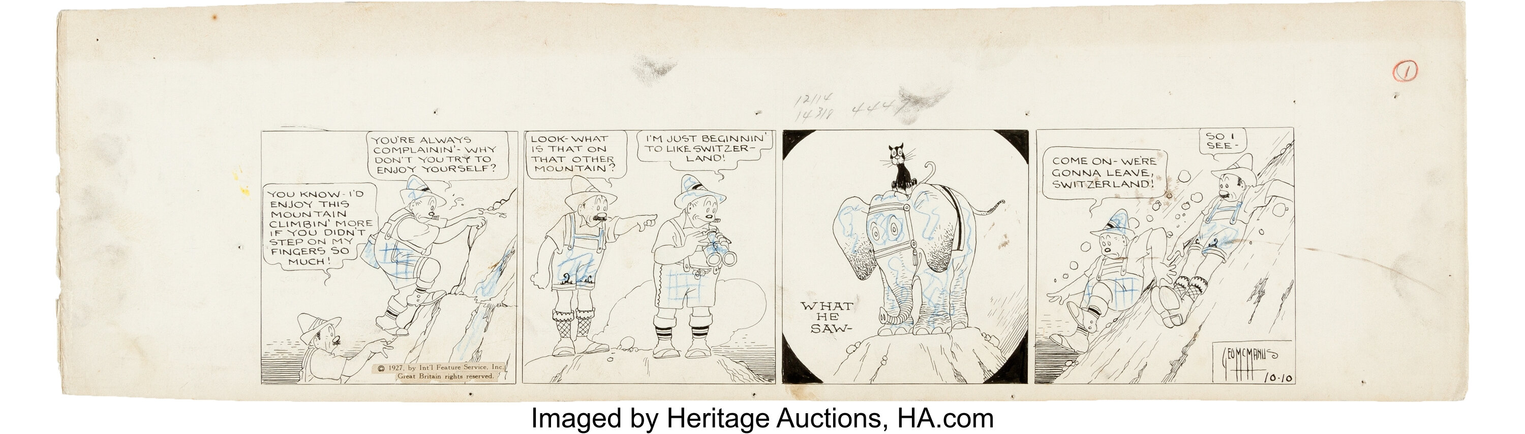 George McManus Bringing Up Father Daily Comic Strip Original Art | Lot ...