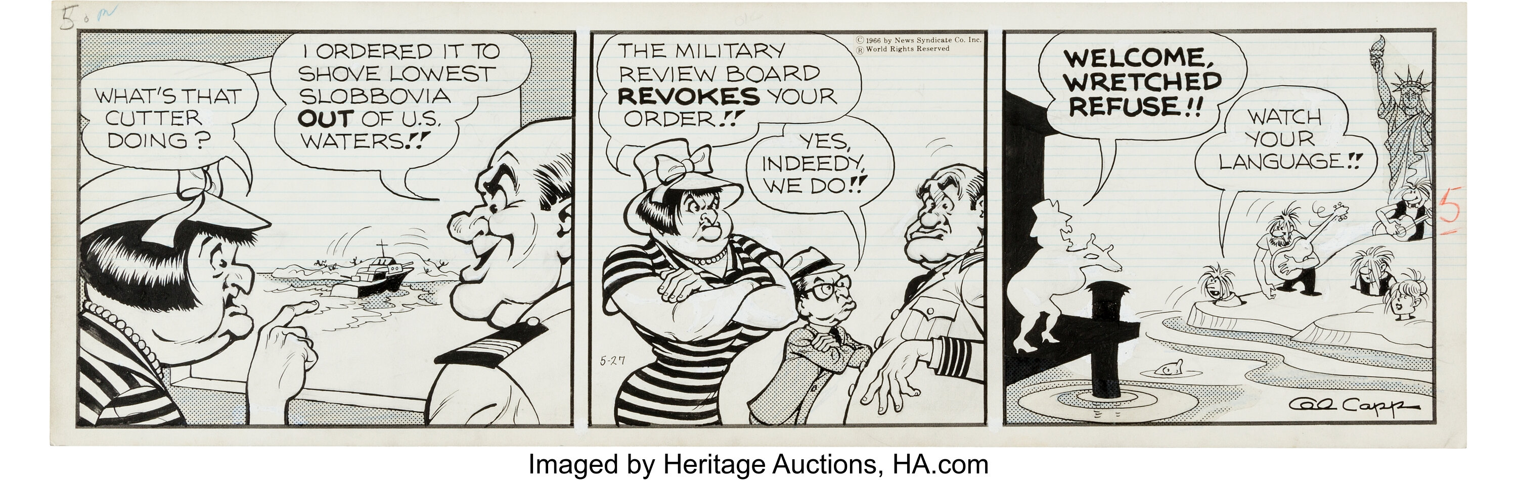 Al Capp Li'l Abner Daily Comic Strip Original Art Group (News | Lot ...