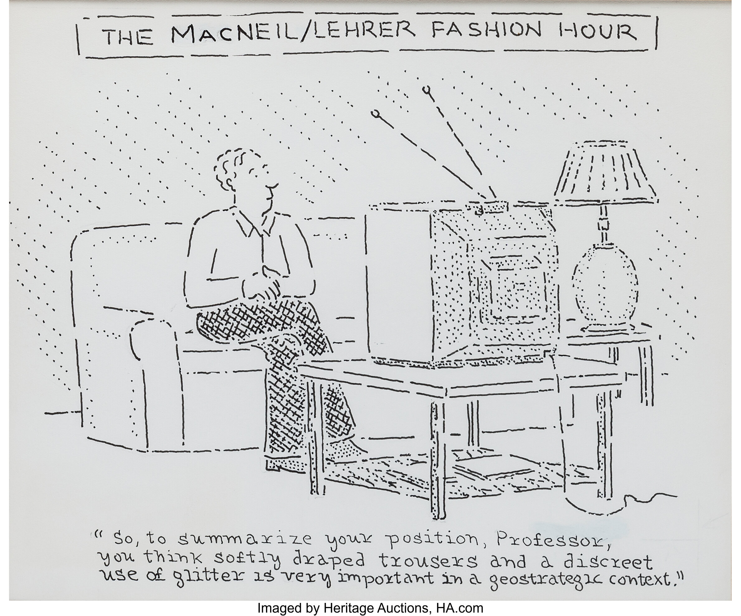 Robert "Bob" Mankoff New Yorker Gag Illustration 3-13-89 Original | Lot ...