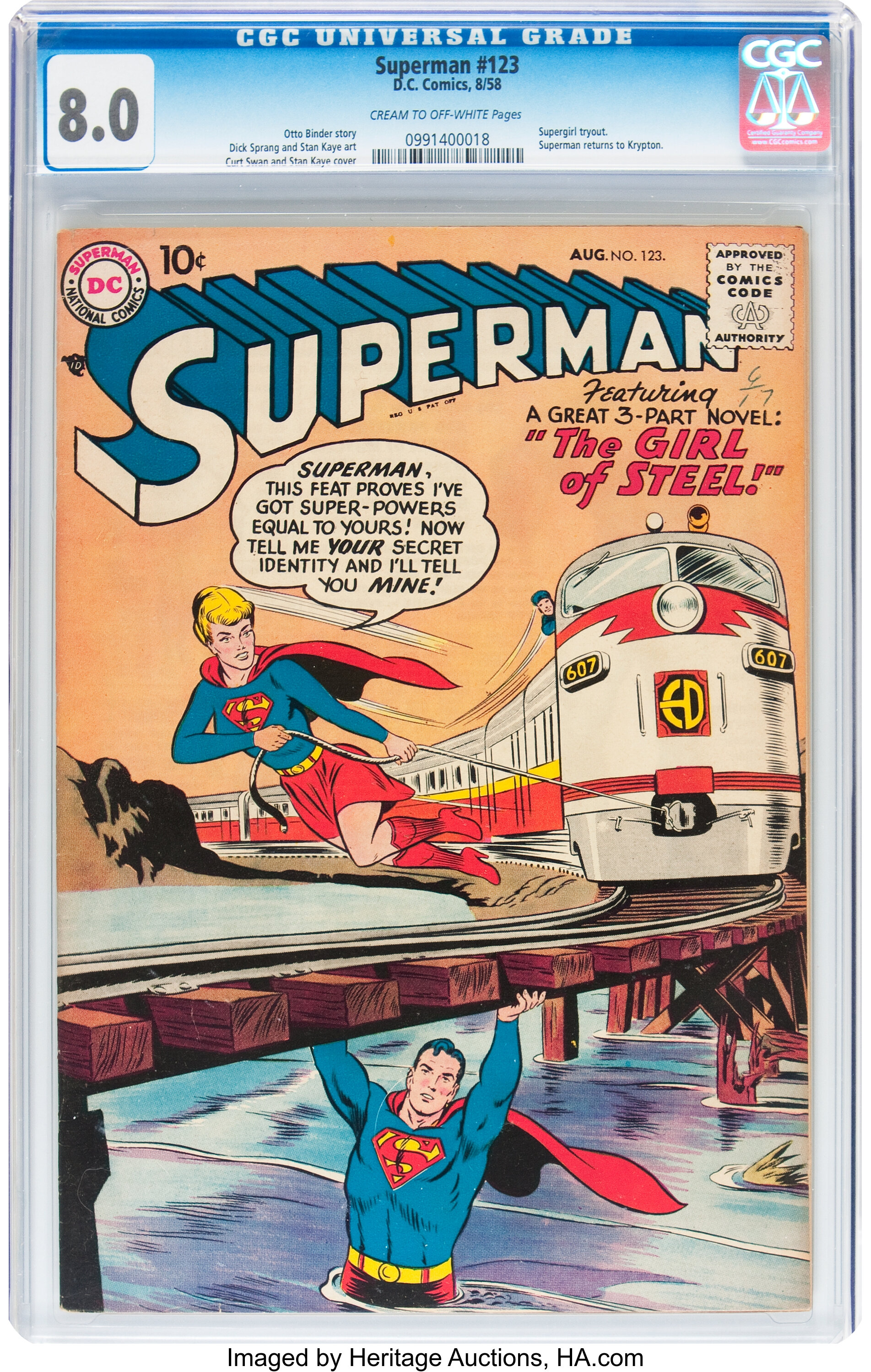 Superman #123 (DC, 1958) CGC VF 8.0 Cream to off-white pages.... | Lot ...