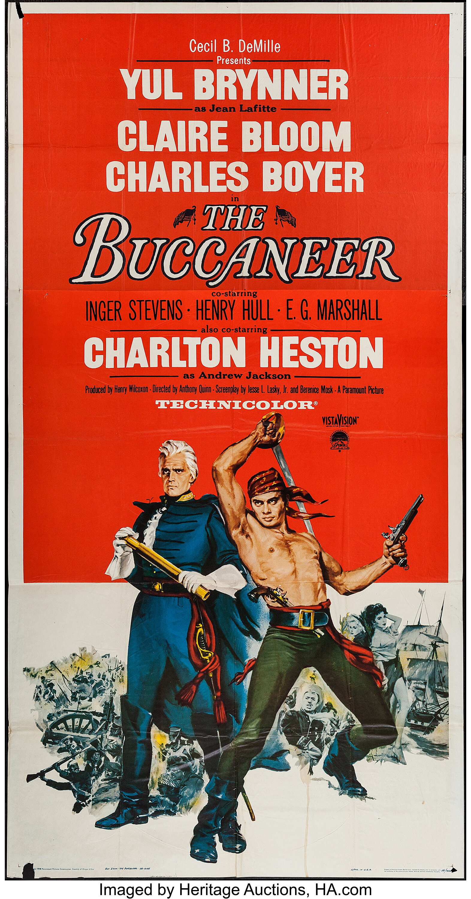 The Buccaneer (Paramount, 1958). Three Sheet (41" X 78"). | Lot #54073 ...