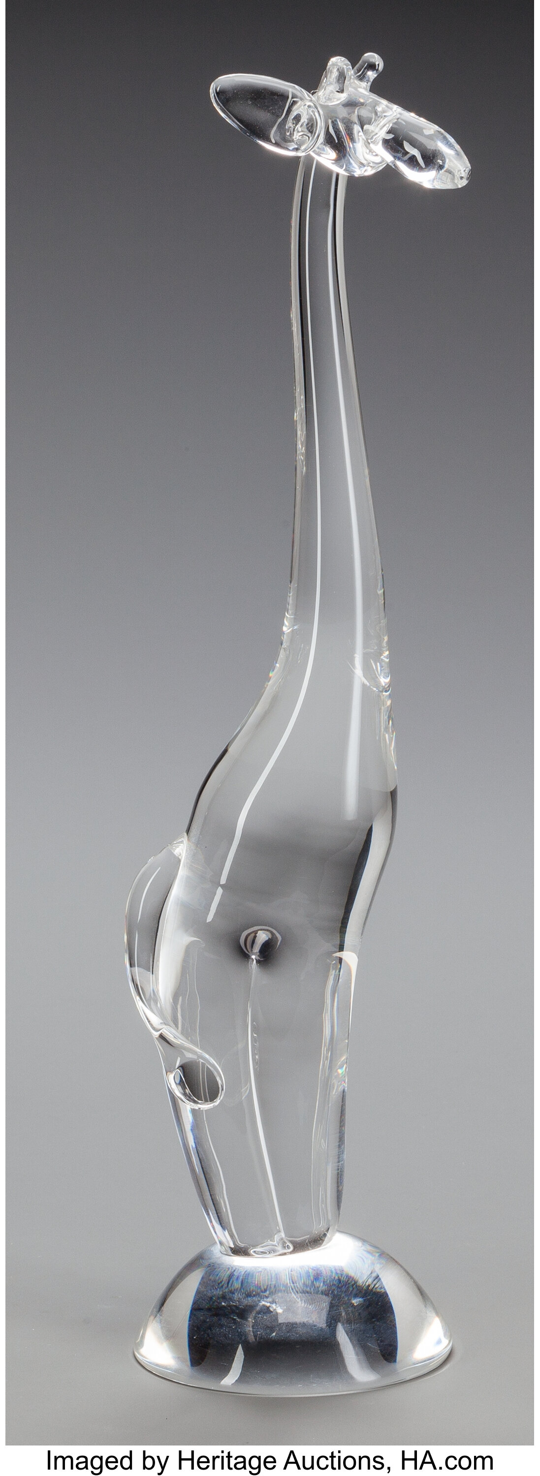 A STEUBEN CLEAR GLASS GIRAFFE, late 20th century. Marks: Steuben | Lot ...
