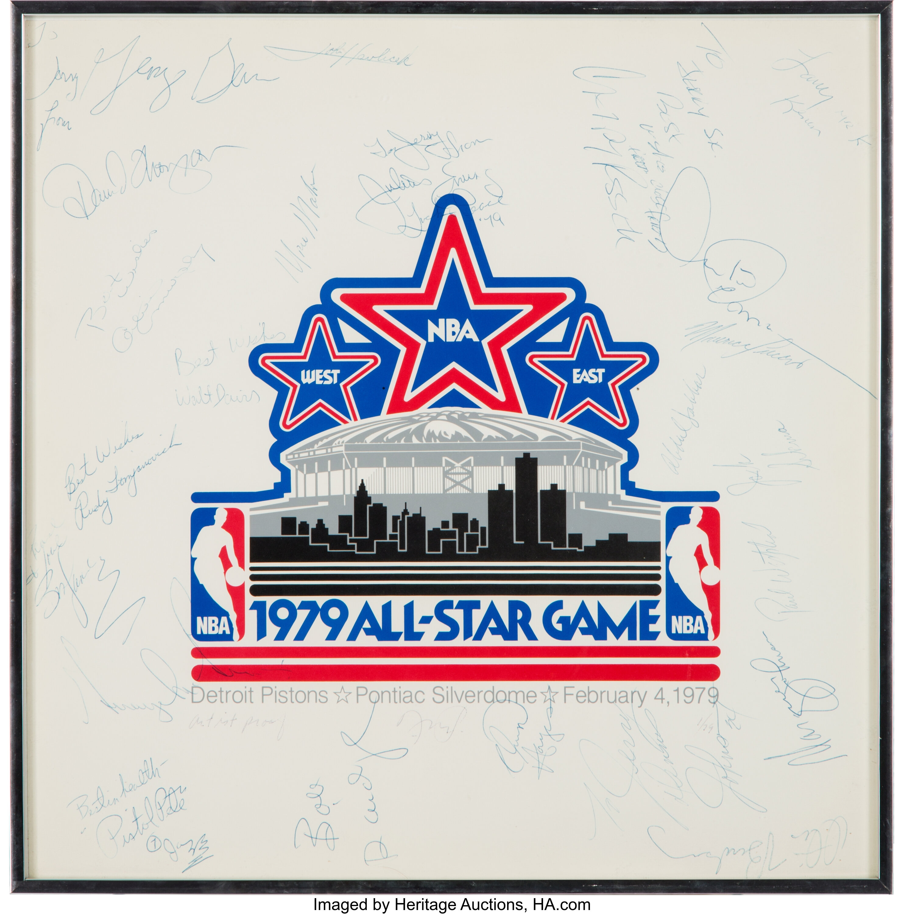1978 NBA All-Star Team Signed Prototype Logo Display. ... | Lot #80252 ...
