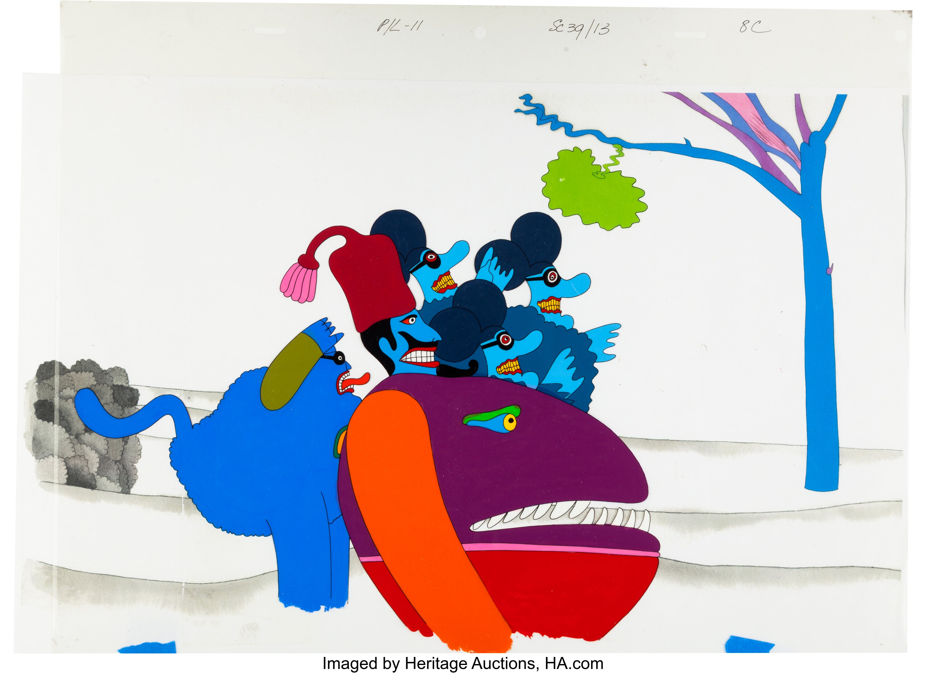 Yellow Submarine Blue Meanies and Snapping Turk Production Cel | Lot ...