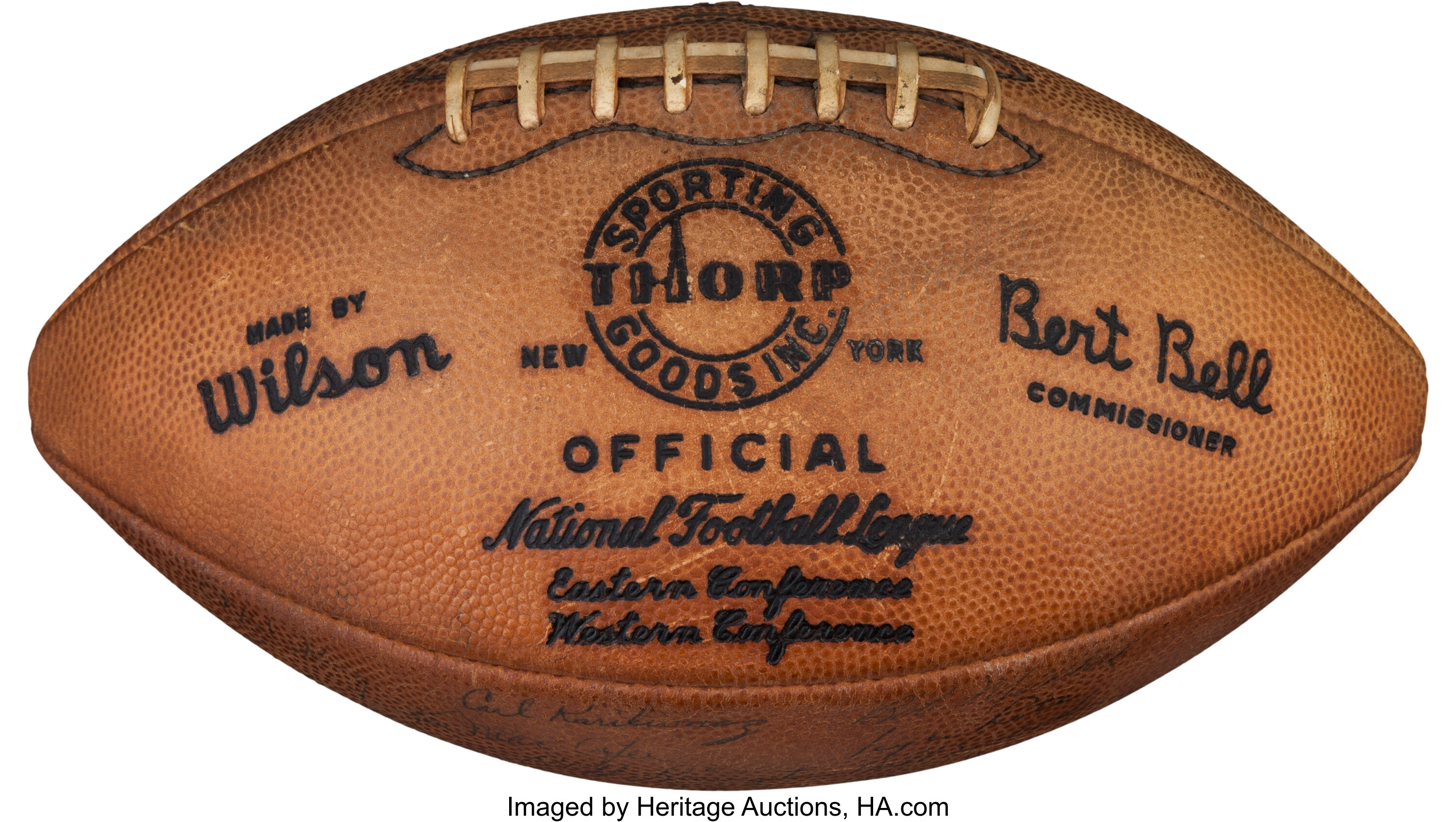1958 NFL Championship Game Used, Signed Football With Letter of | Lot ...