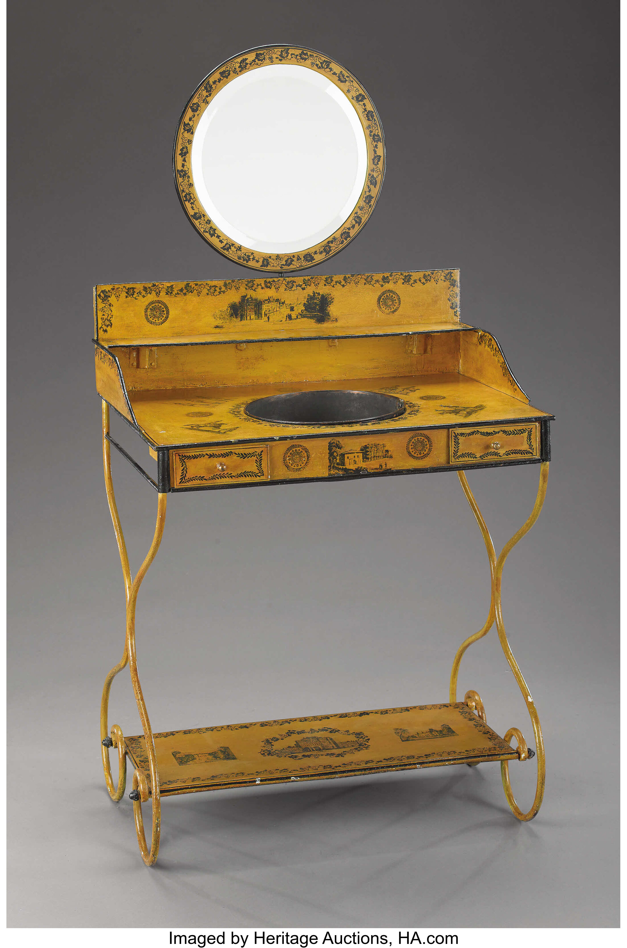 A Charles X Tole Peinte Vanity. . French. Circa 1824-1830. Tole | Lot ...