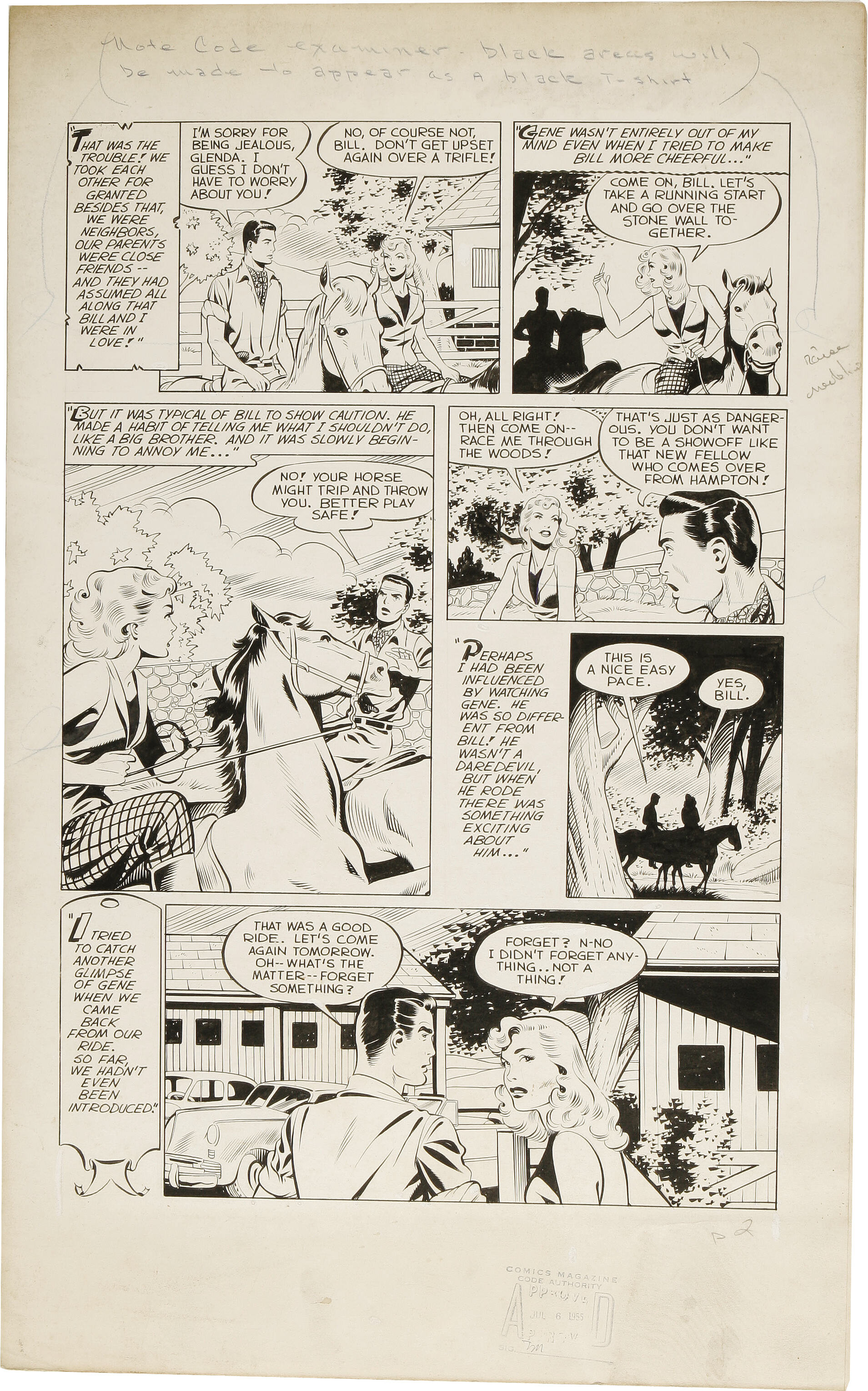 Matt Baker - St. John Romance Comic Page 2 Original Art (St. John ...