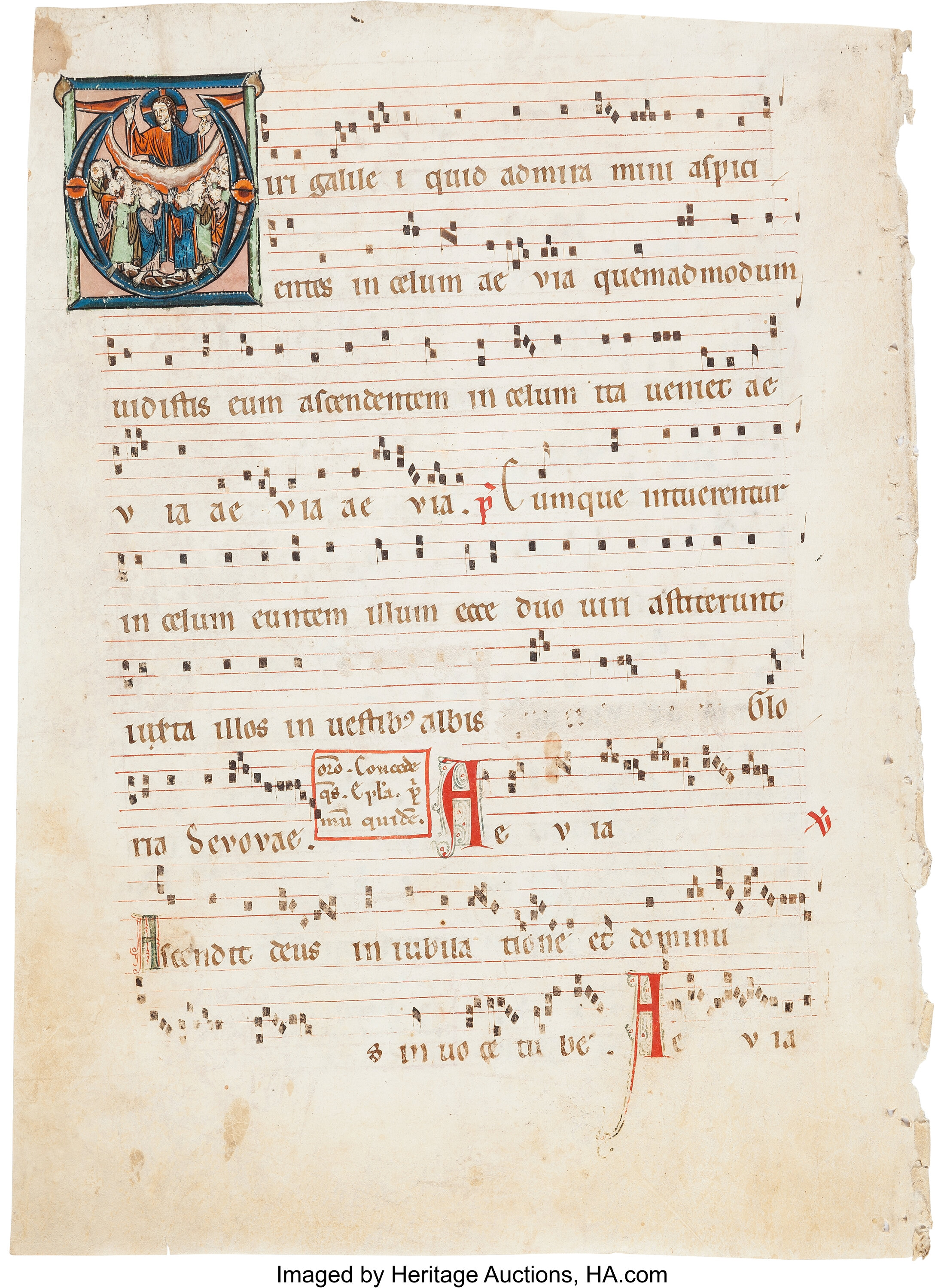 [Illuminated Manuscript]. [Medieval Miniature from a Manuscript | Lot ...