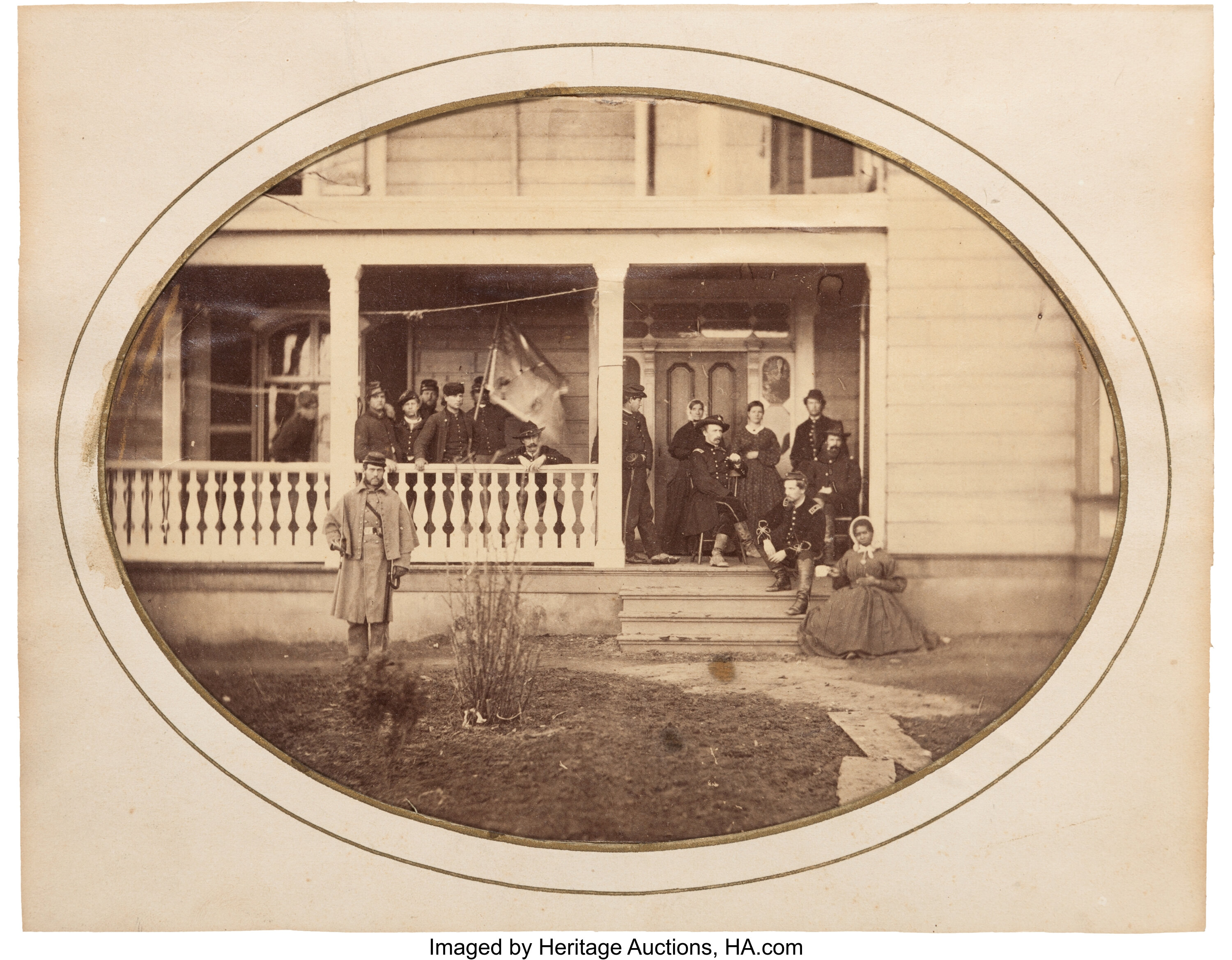 Very Rare Albumen Photograph of General Custer and Staff Taken at | Lot ...