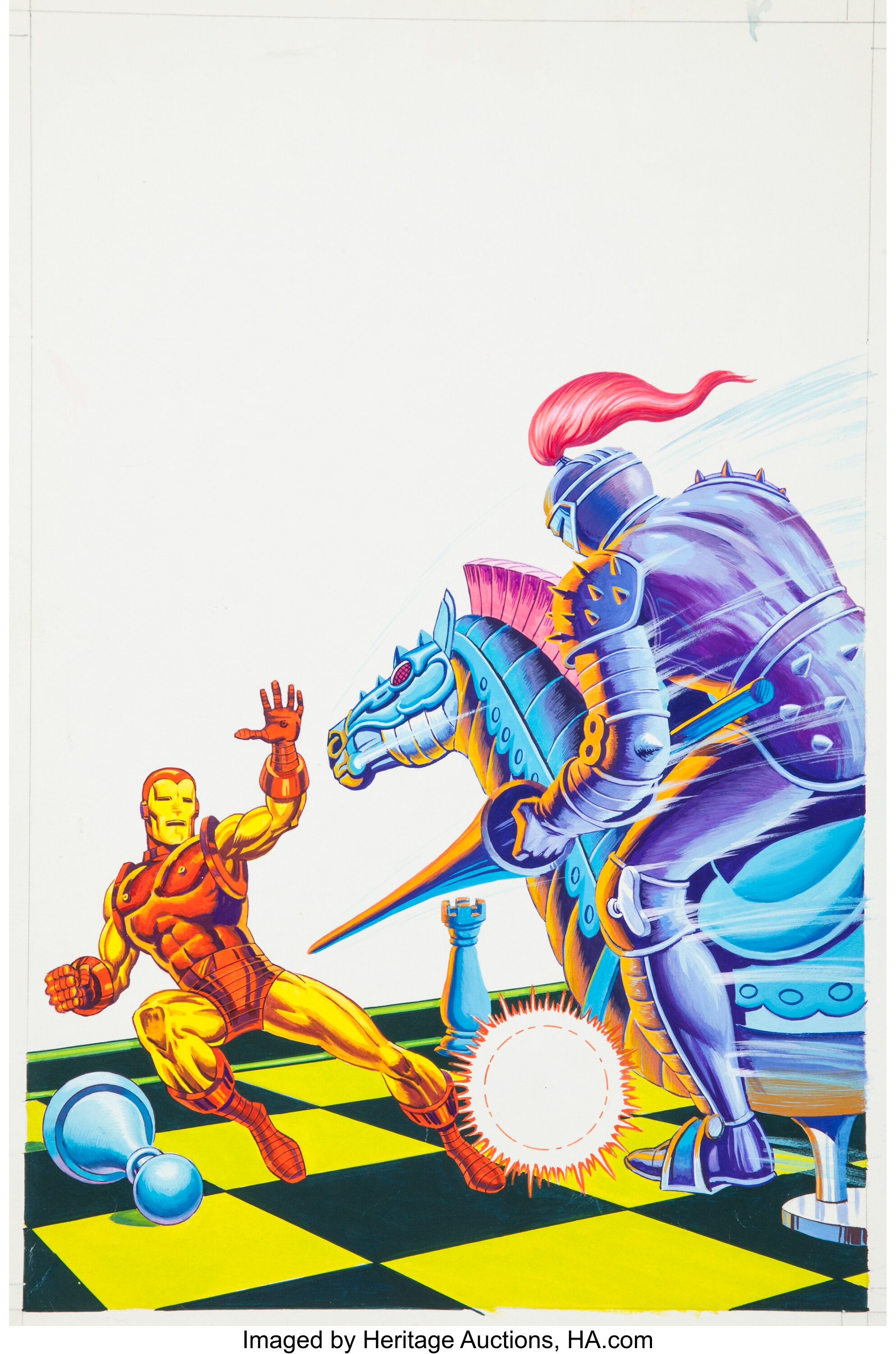 Jean Frisano Strange #168 Cover Iron Man Original Art Group | Lot ...