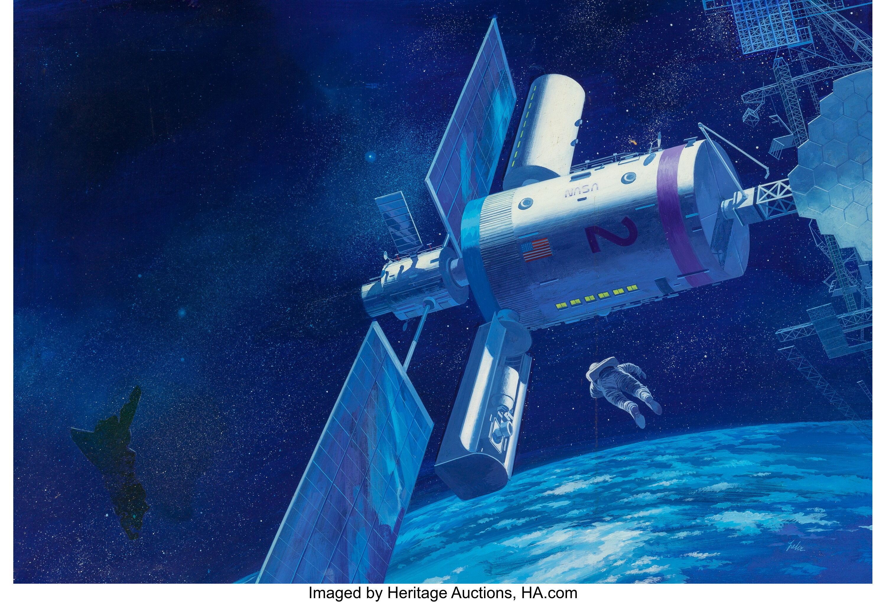 PAUL LEHR (American, 1930-1998). Space Station, Reader's Digest | Lot ...