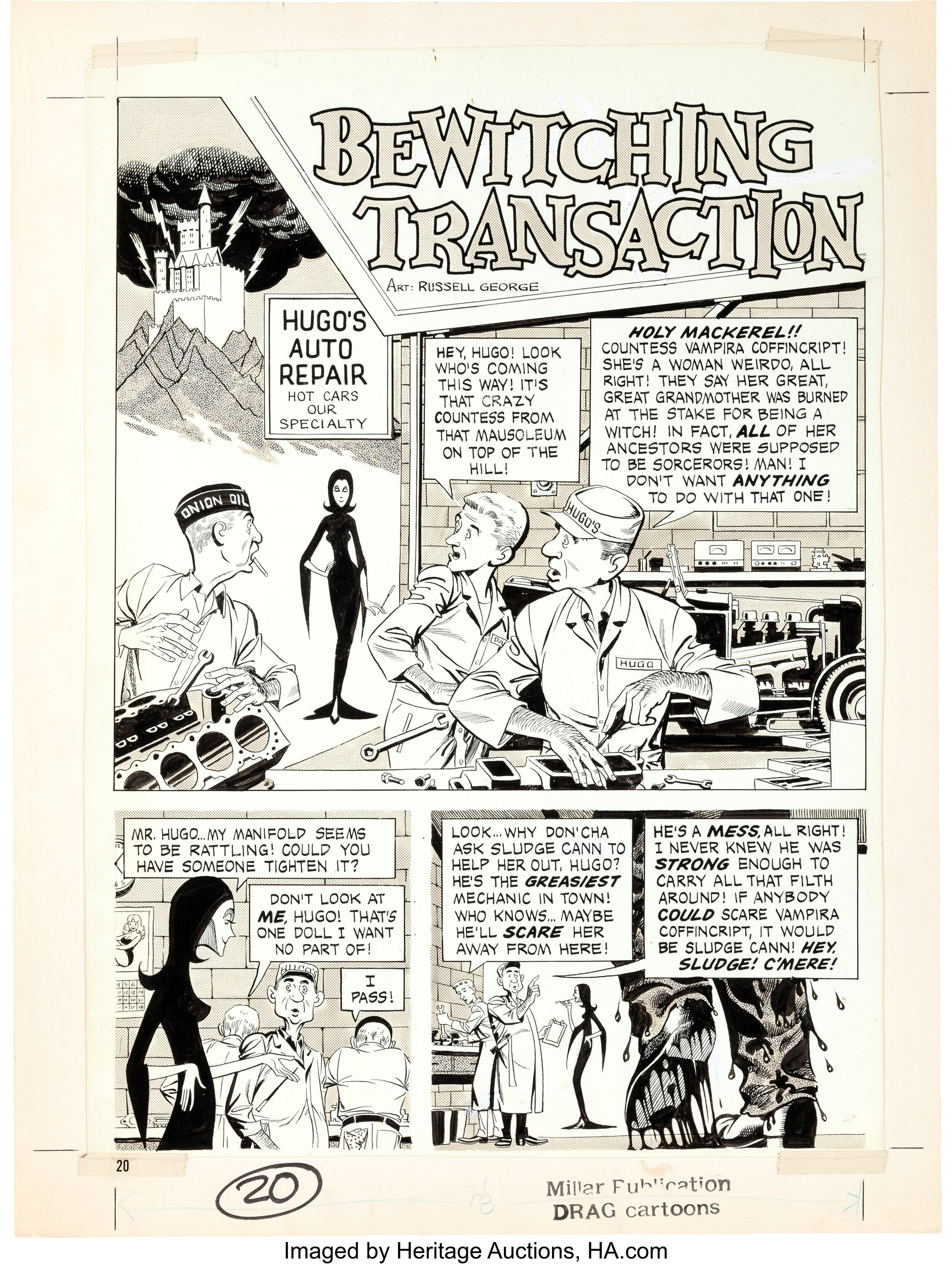 Russell George Drag Cartoons #1 Complete 3-Page Story "Bewitching | Lot ...