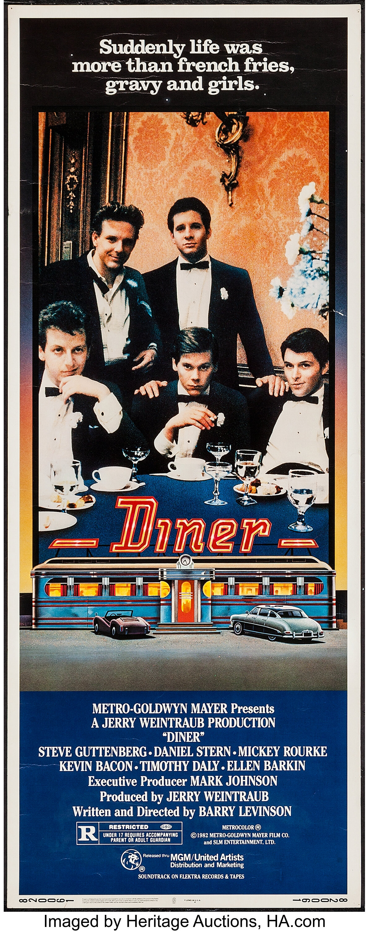 Diner (MGM, 1982). Insert (14" X 36"). Comedy.. ... Movie Posters | Lot ...