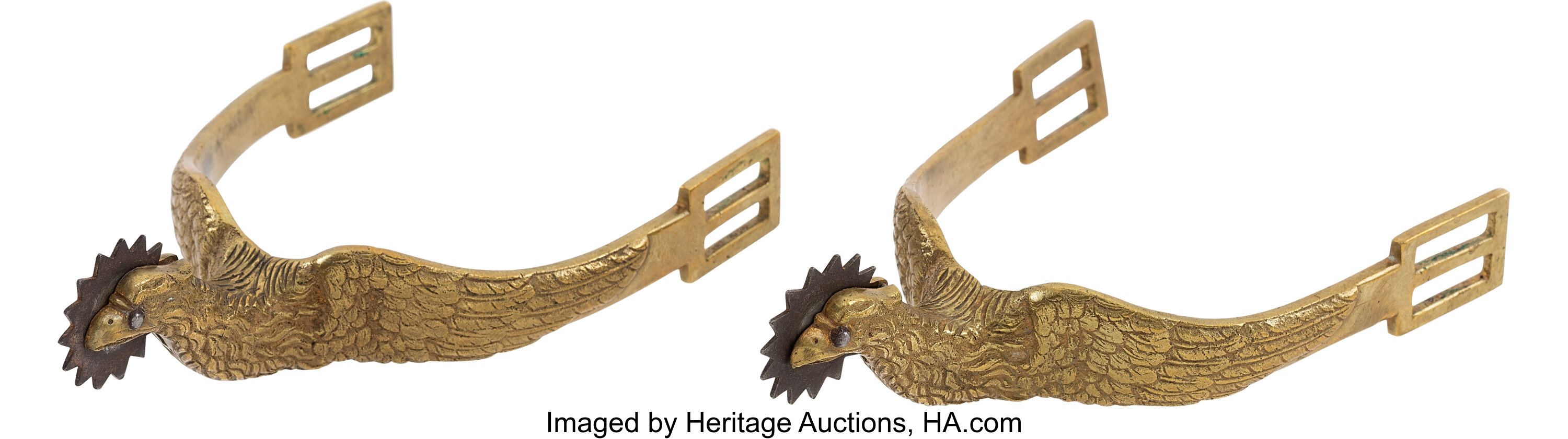 Magnificent Pair of Civil War Officers' Eagle Spurs.... (Total: 2 | Lot ...