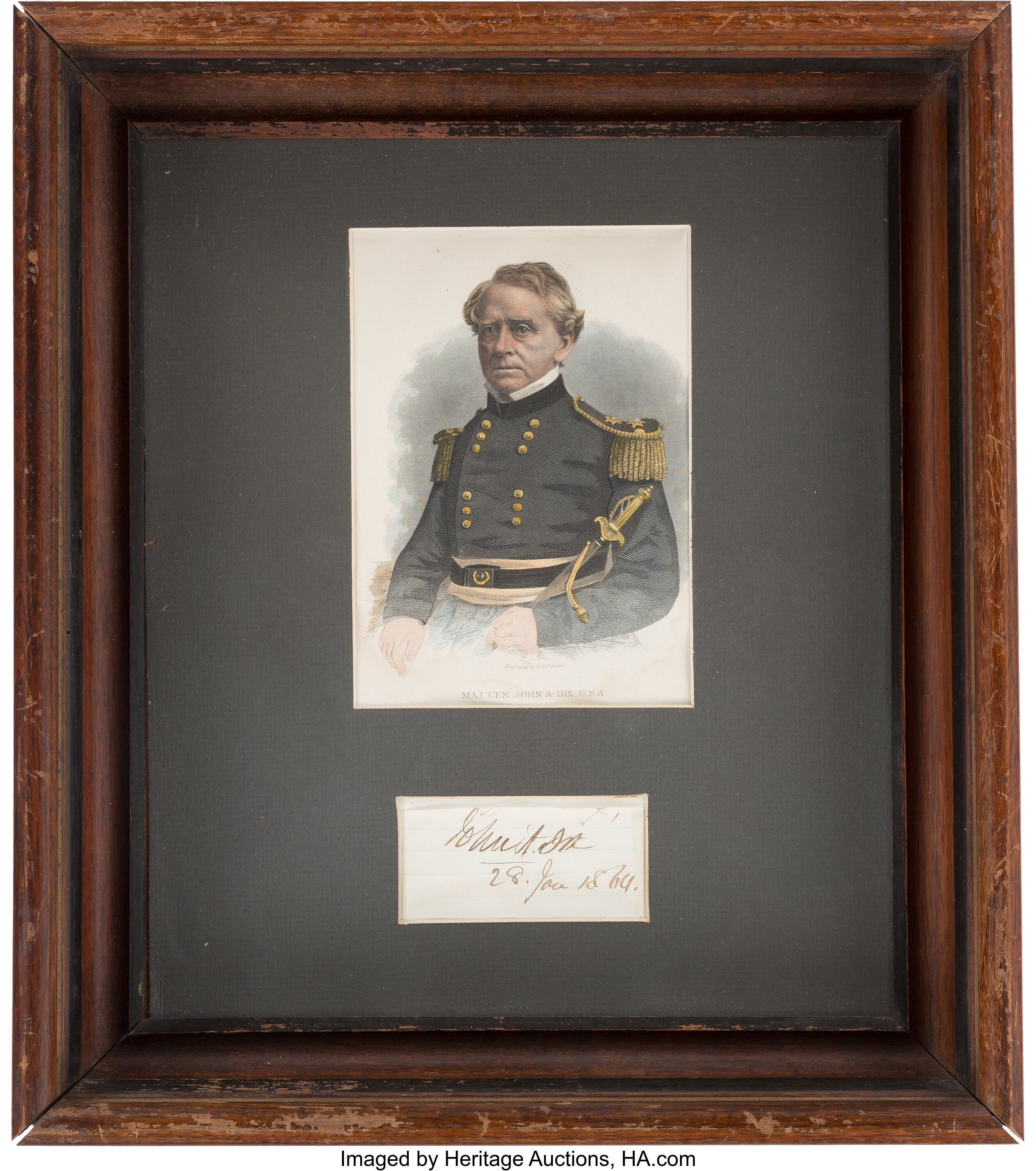 Union Major General John Adams Dix Wartime Date Clipped Signature | Lot ...