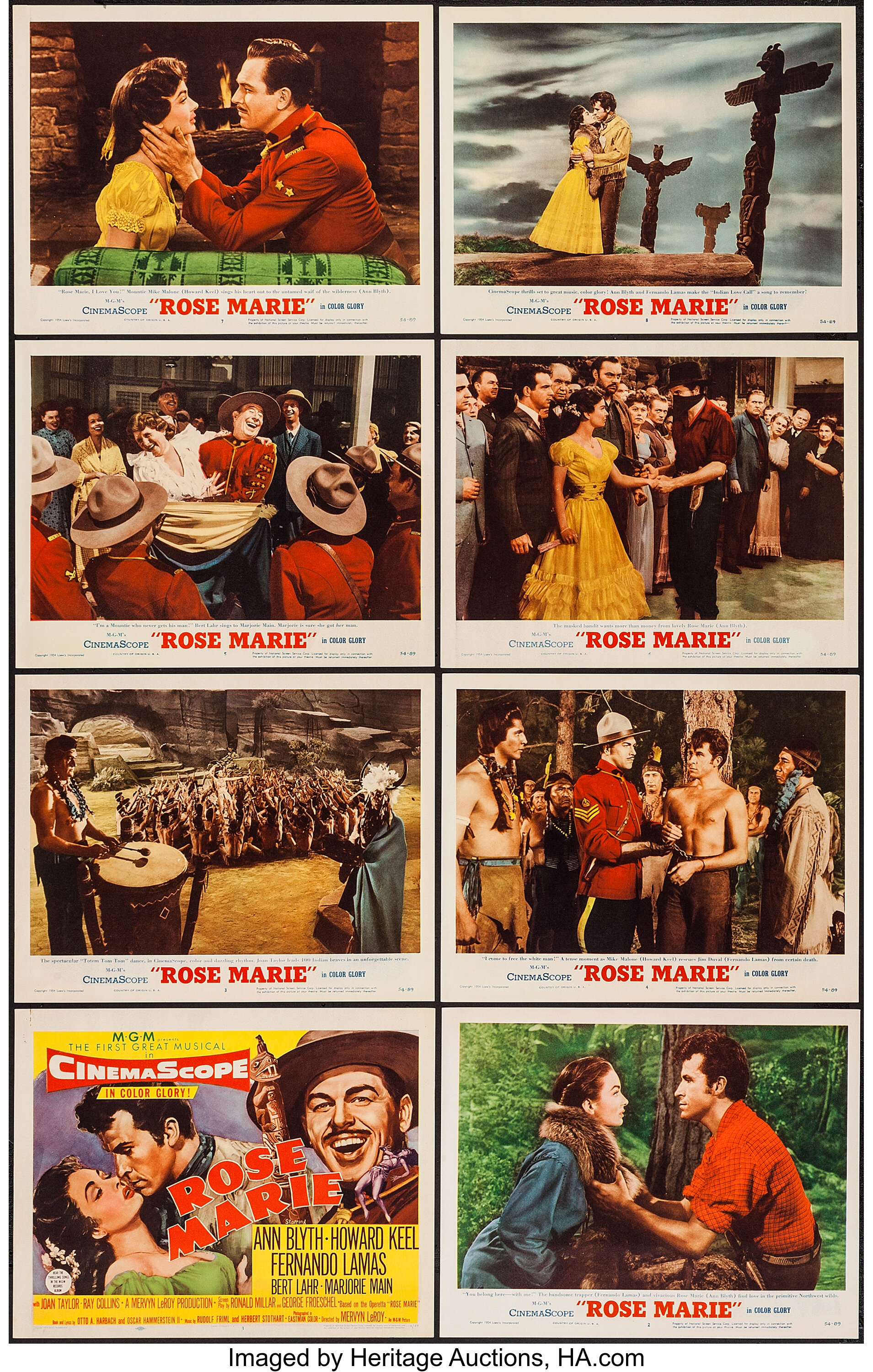 Rose Marie (MGM, 1954). Lobby Card Set of 8 (11" X 14"). Musical ...