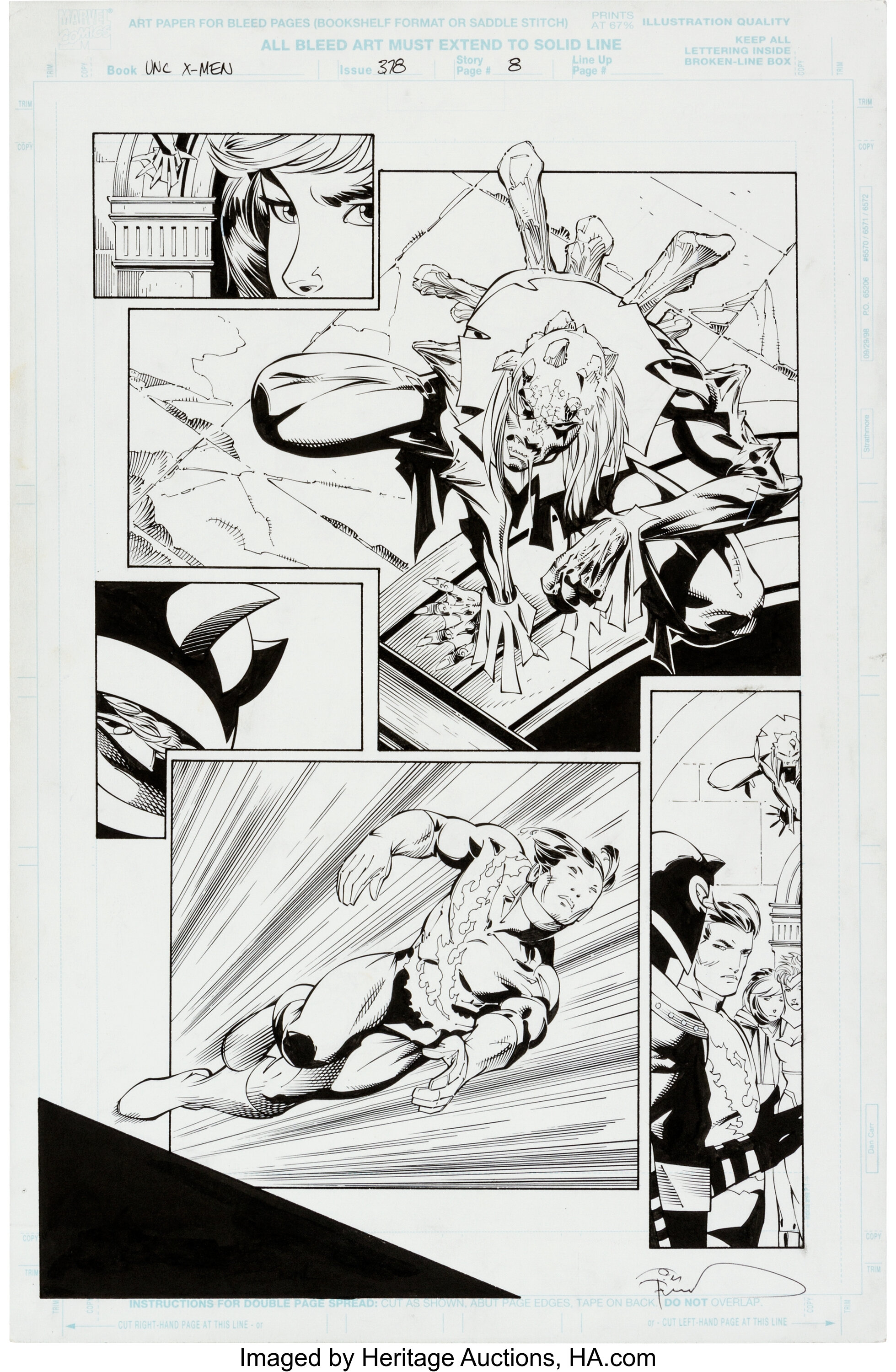 Adam Kubert and Tim Townsend Uncanny X-Men #378 Page 8 Original Art ...