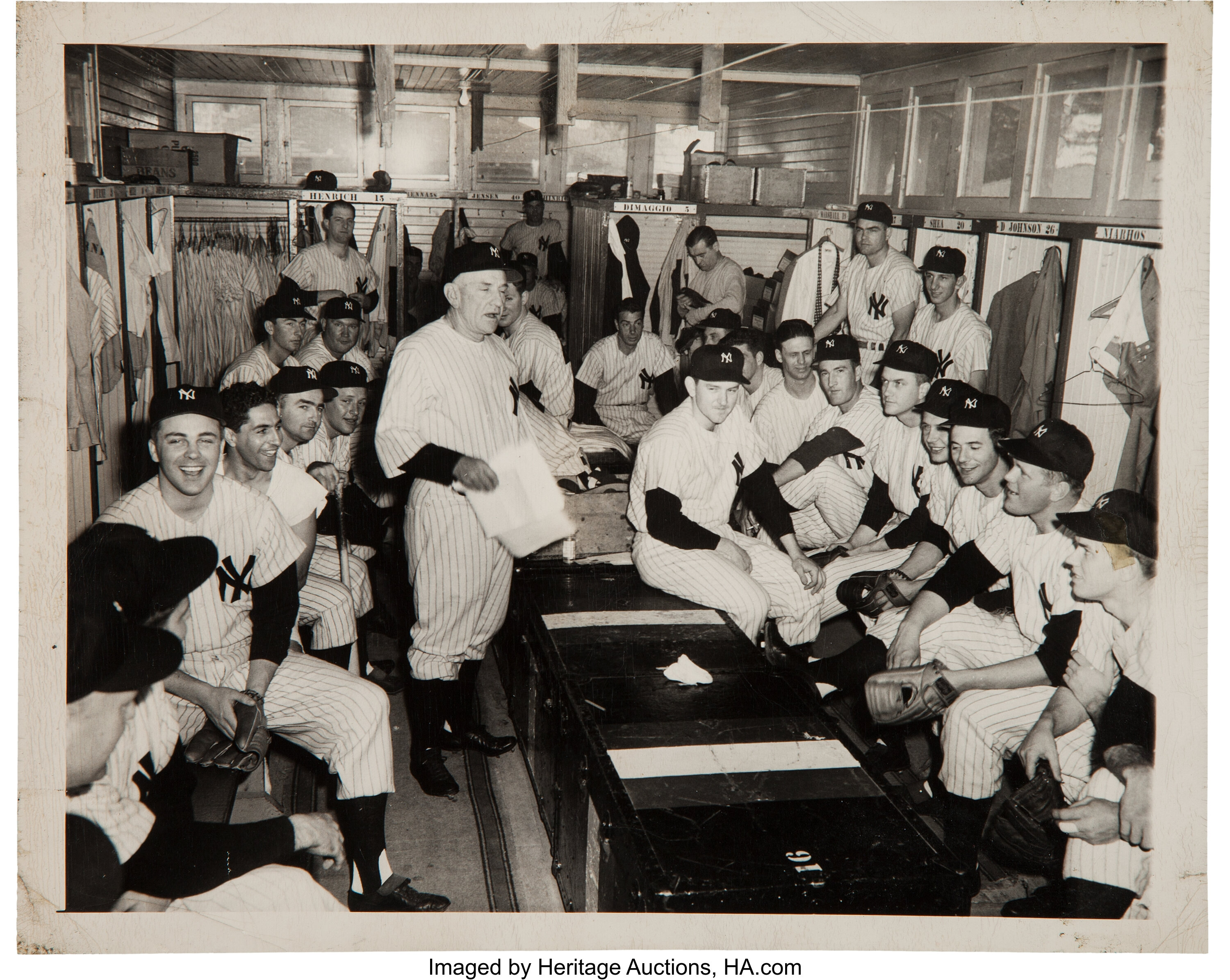 Circa 1949 New York Yankees Locker Room Original News Photograph, | Lot ...