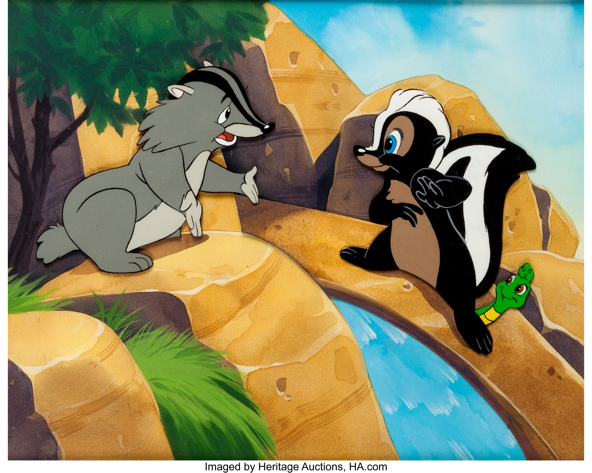 Flower the Skunk and a Badger Production Cel (Walt Disney, | Lot #13100 ...