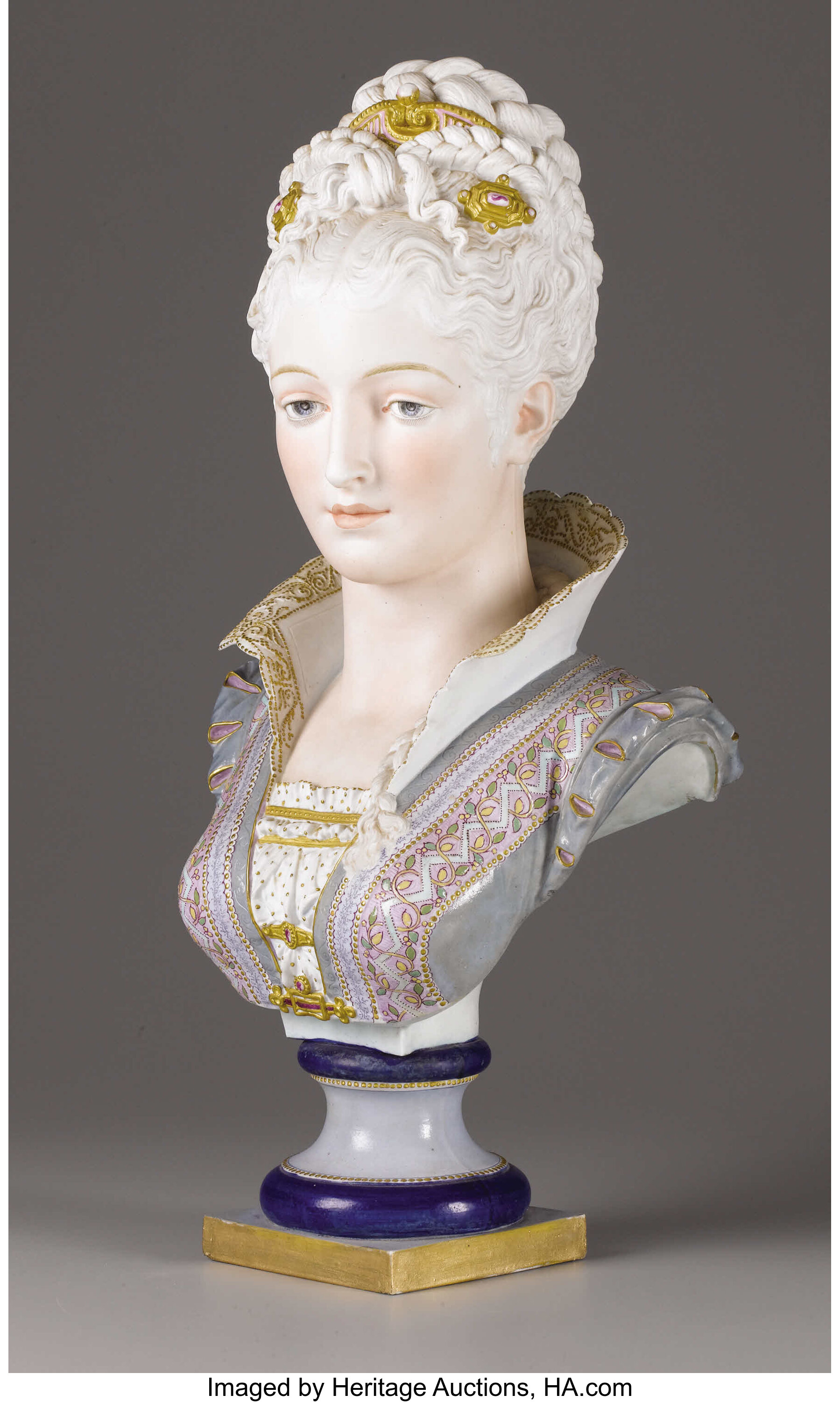A French Ceramic Bust. . Paul Duboy (1830-1887), French . Late 19th ...