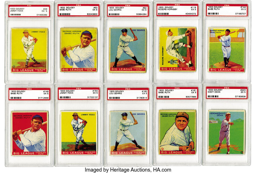 1933 Goudey Baseball PSA-Graded Complete Set (239). It is easy to | Lot ...