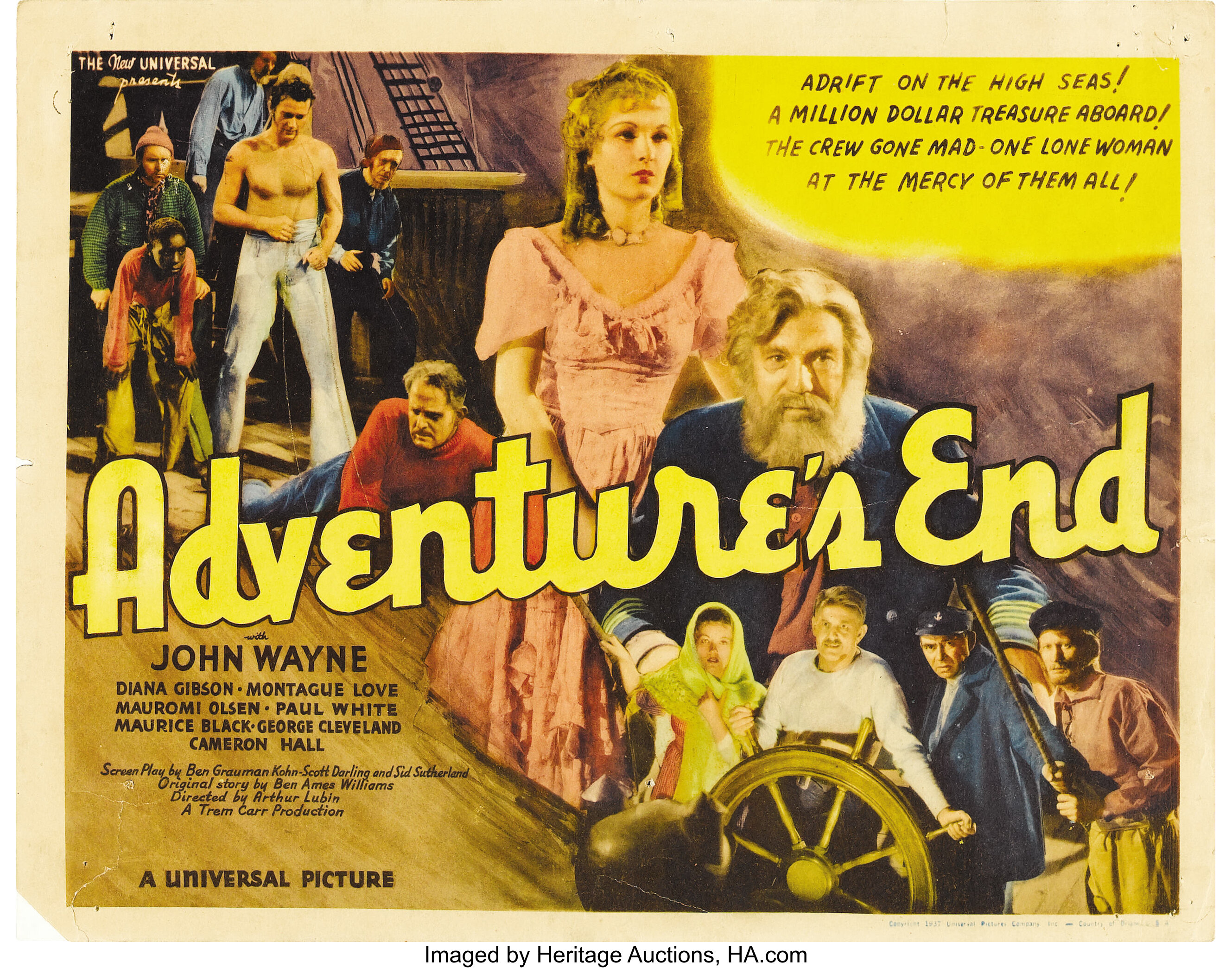 Adventure's End (Universal, 1937). Title Lobby Card and Lobby Card ...