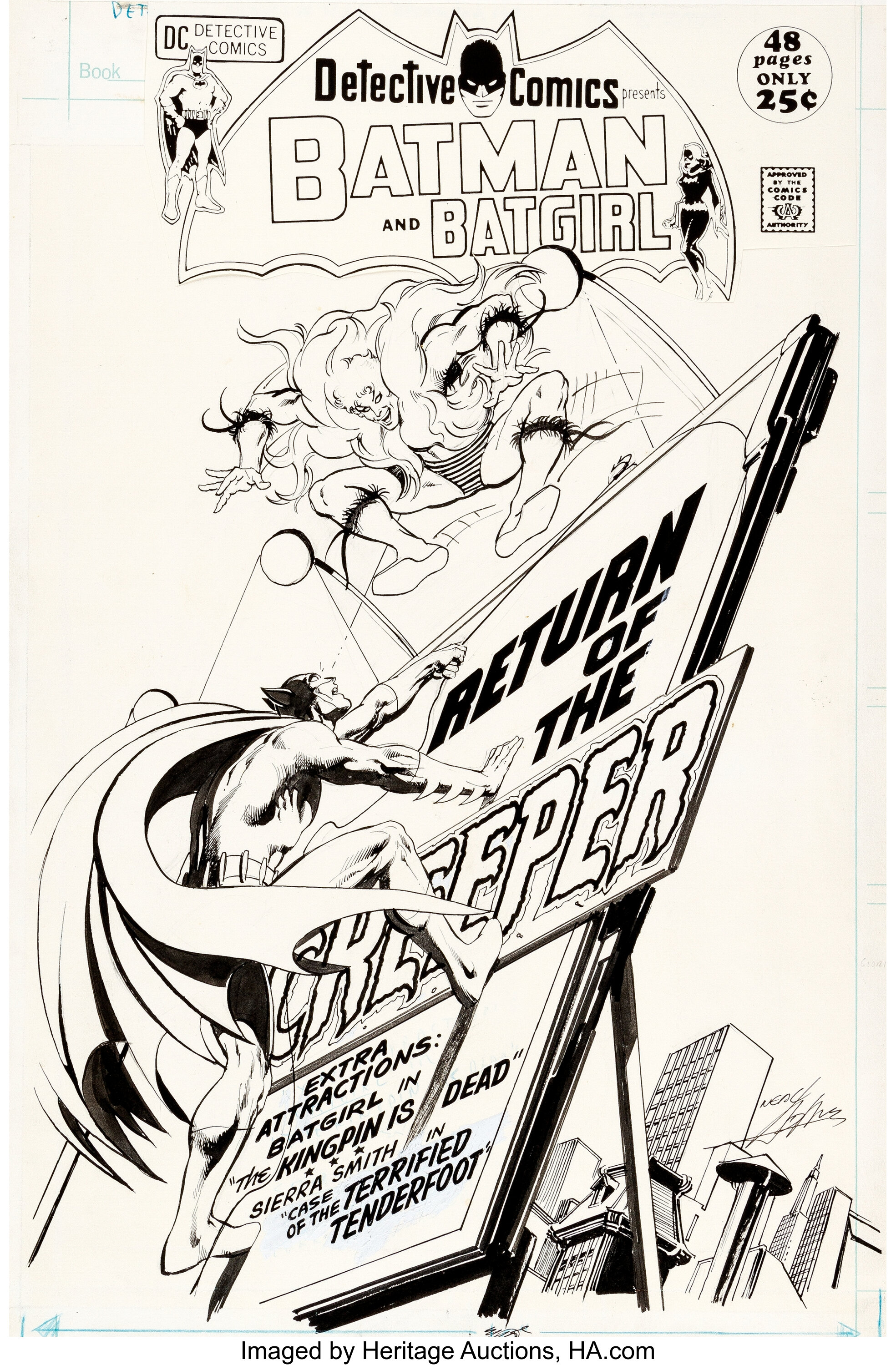 Neal Adams Detective Comics #418 Cover Creeper Original Art (DC, | Lot ...
