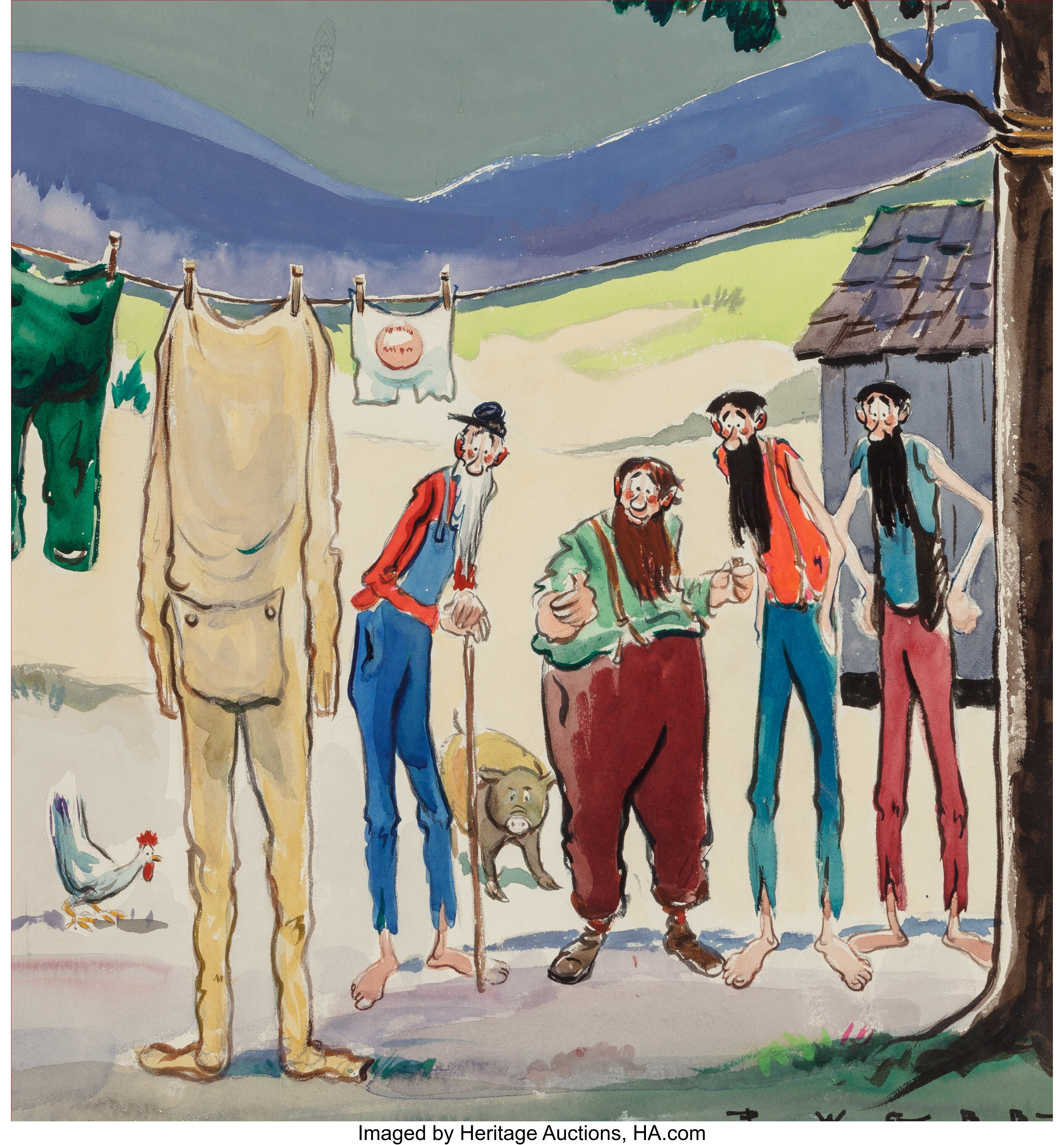 Paul Webb (American, b. 1902). Never Knowed Luke to Take a Bath, | Lot ...