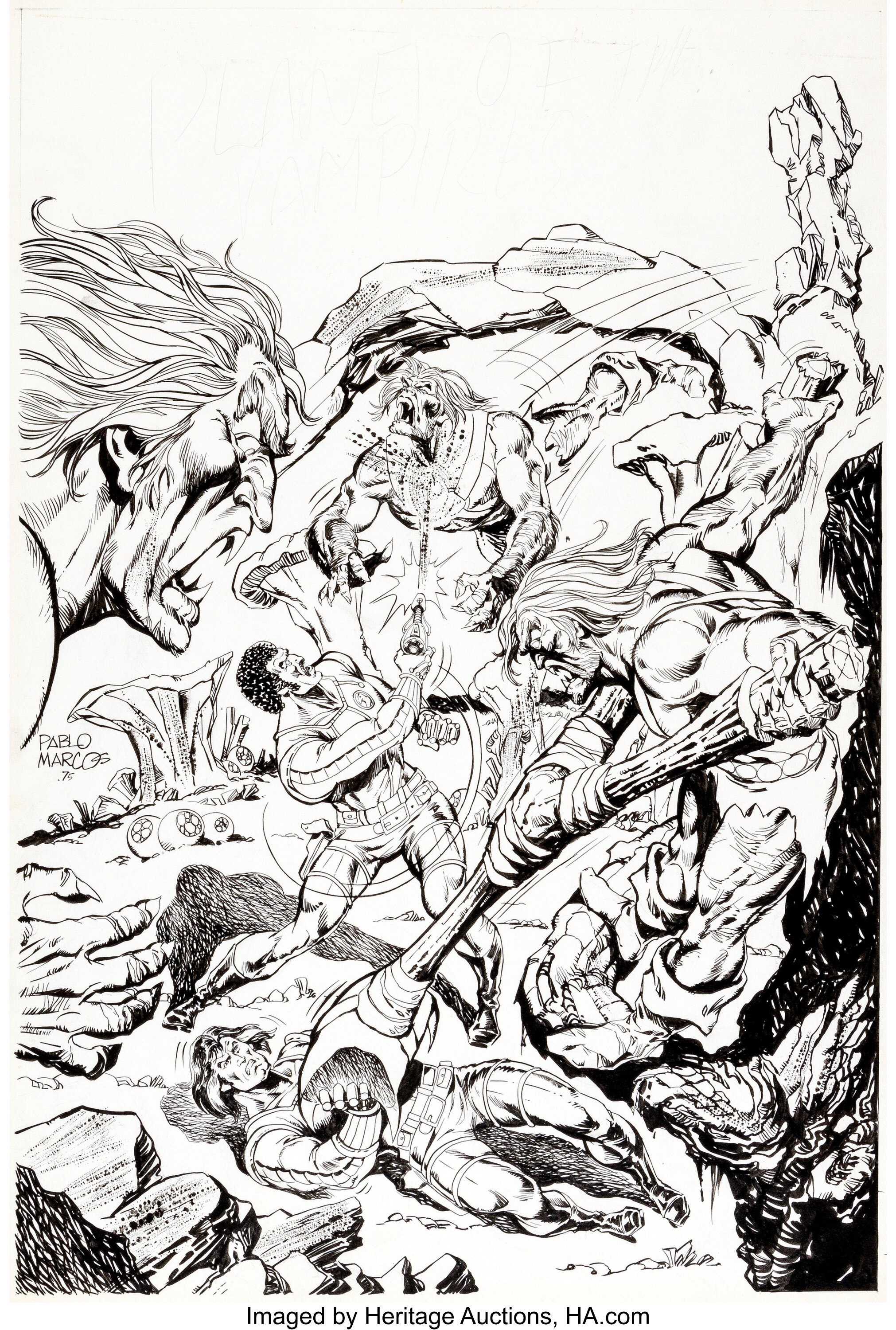 Pablo Marcos Planet of Vampires #4 Unpublished Cover Original Art | Lot ...