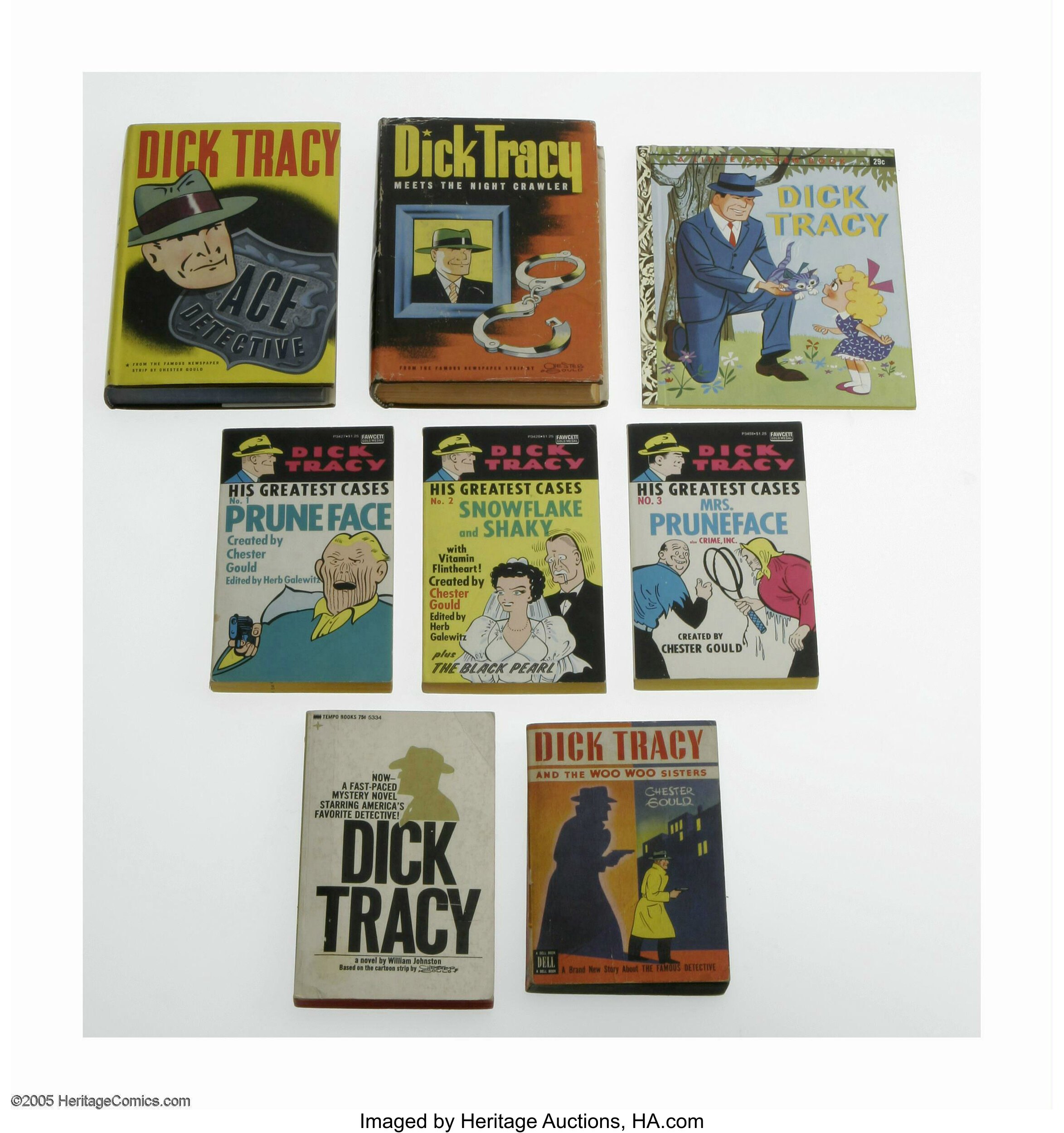 Dick Tracy Books (Various, 1943-76). Eight-volume lot includes Dick ...