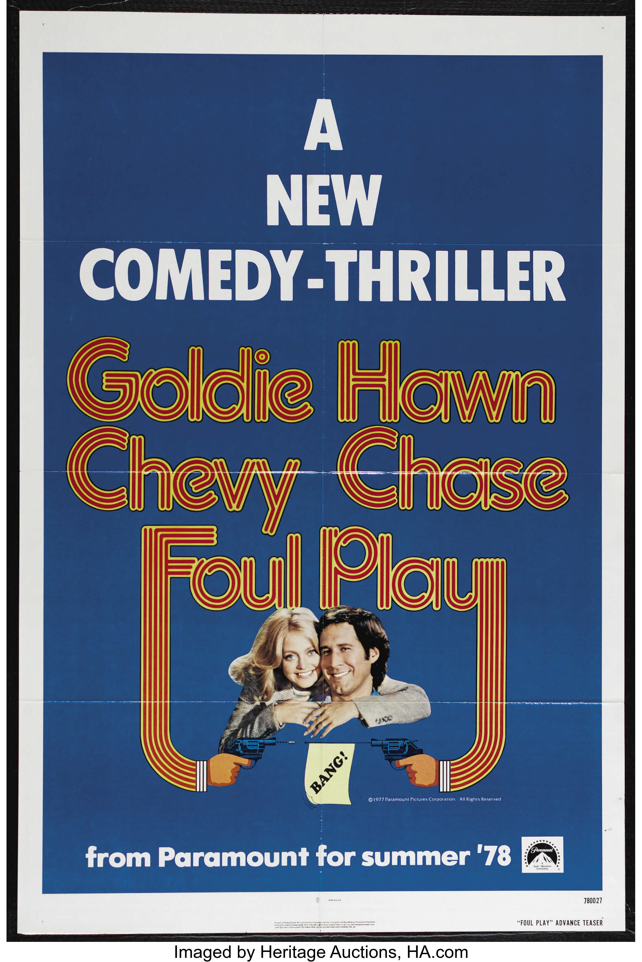 Foul Play (Paramount, 1978). One Sheet (27" X 41"). Advance. | Lot ...