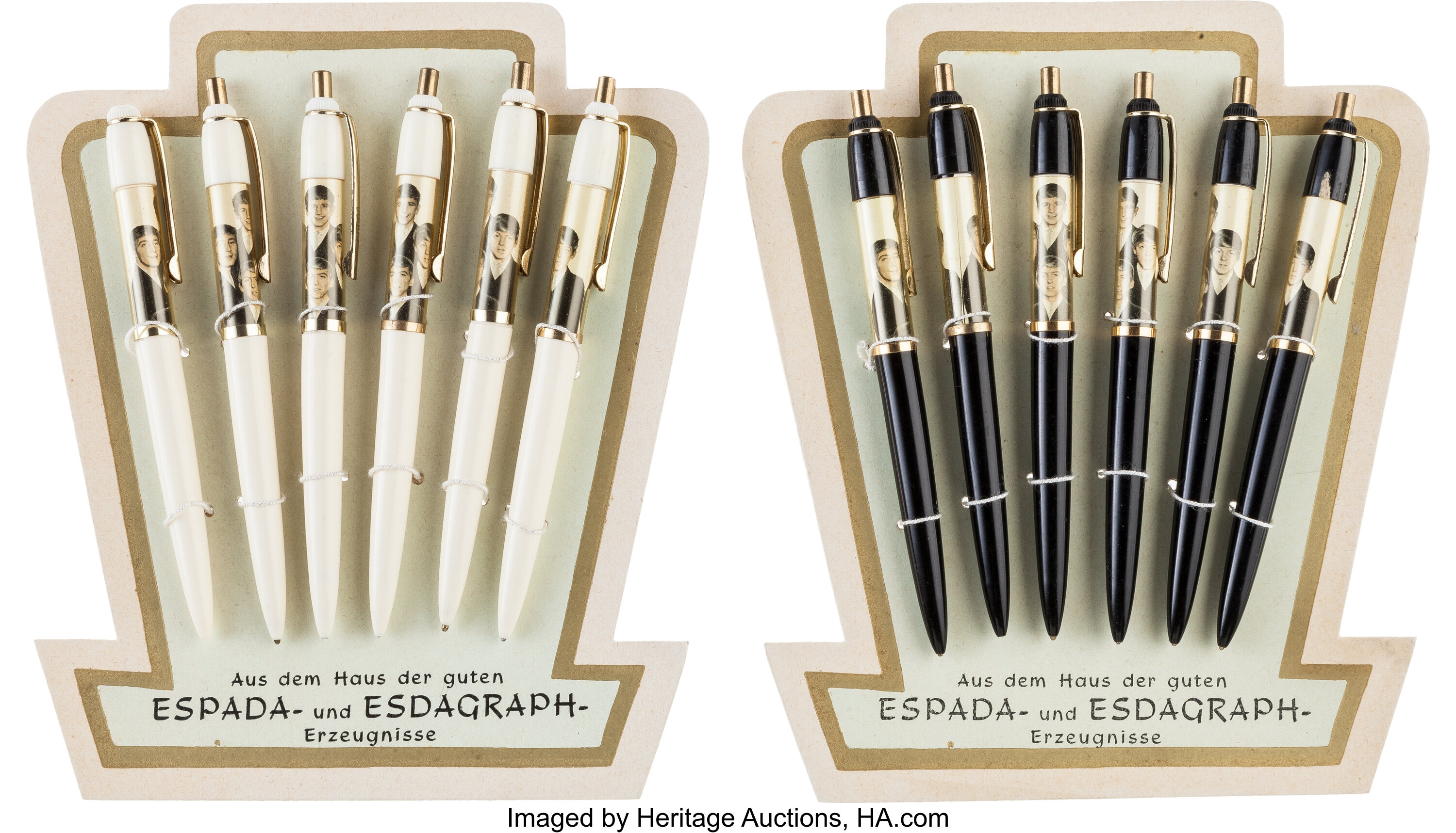 Beatles Vintage German Ballpoint Pens; Twelve on Two Original | Lot ...