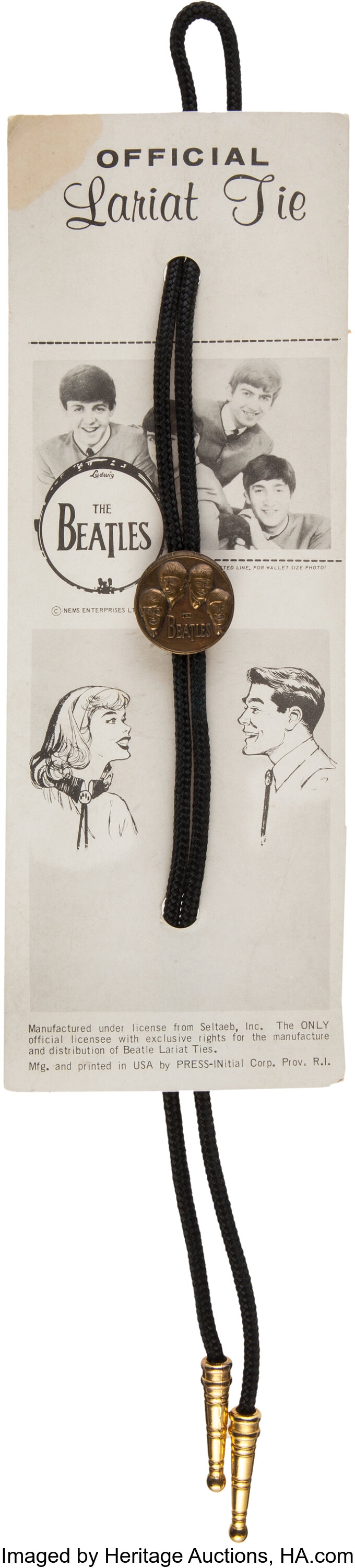 Beatles Rare Vintage Official Lariat Tie on Original Card (US, | Lot ...