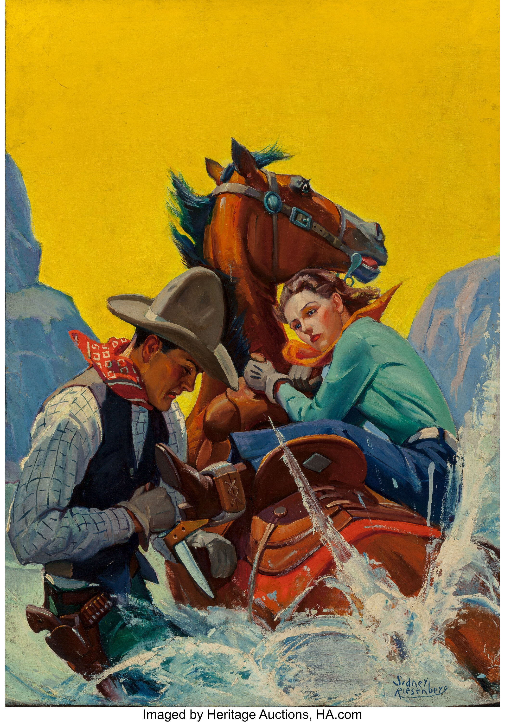 Sidney H. Riesenberg (American, 1885-1971). Cuttin' Her Loose, | Lot ...