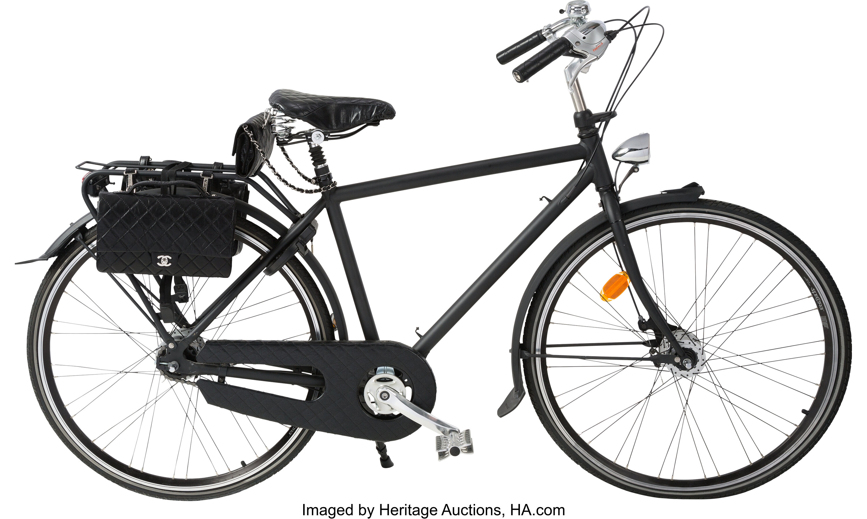 Chanel Limited Edition Black Aluminum & Quilted Leather Bicycle. | Lot ...